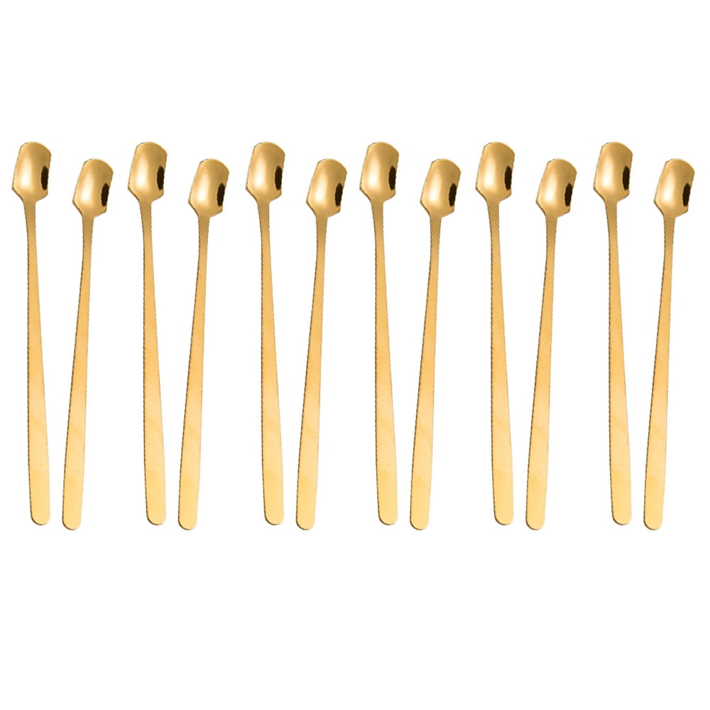 Long Handle Teaspoon 12-Piece, 14.5cm Stainless Steel Mixing Stirring ...