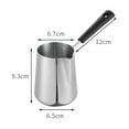 Long Handle Turkish Coffee Pot with Pouring Spout Stainless Steel Milk ...