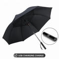 Long Handle Umbrella with Fan, USB Rechargeable, UV, Wind and Water ...