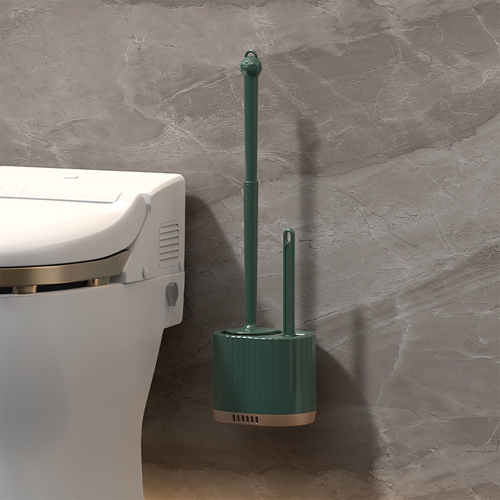 Long Handle Wall Mounted Toilet Brush with Disposable Heads | Built-in ...