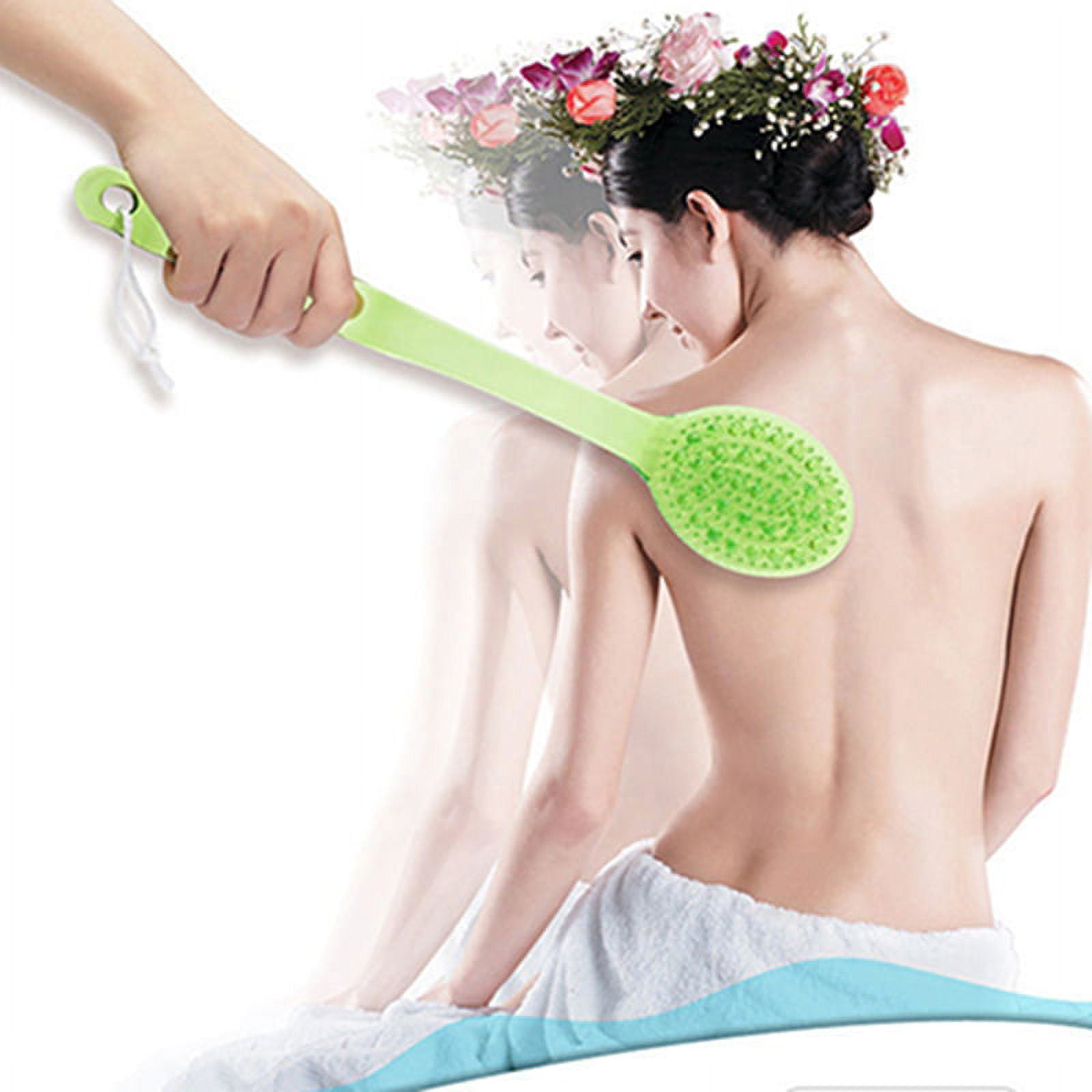 Long Handled Body Bath Shower Back Brush Scrubber Massager Skin