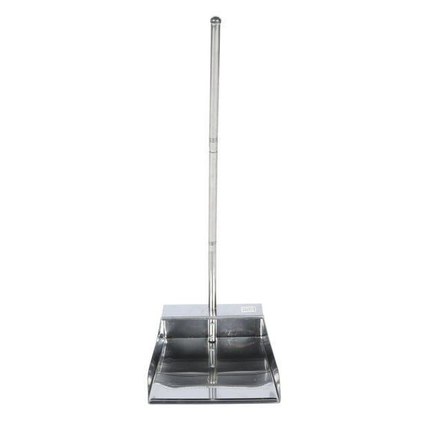 Long Handled Dust Pan 30 Inch Stainless Steel Cleaning Dustpan Standing Garbage Dustpan for Room ...