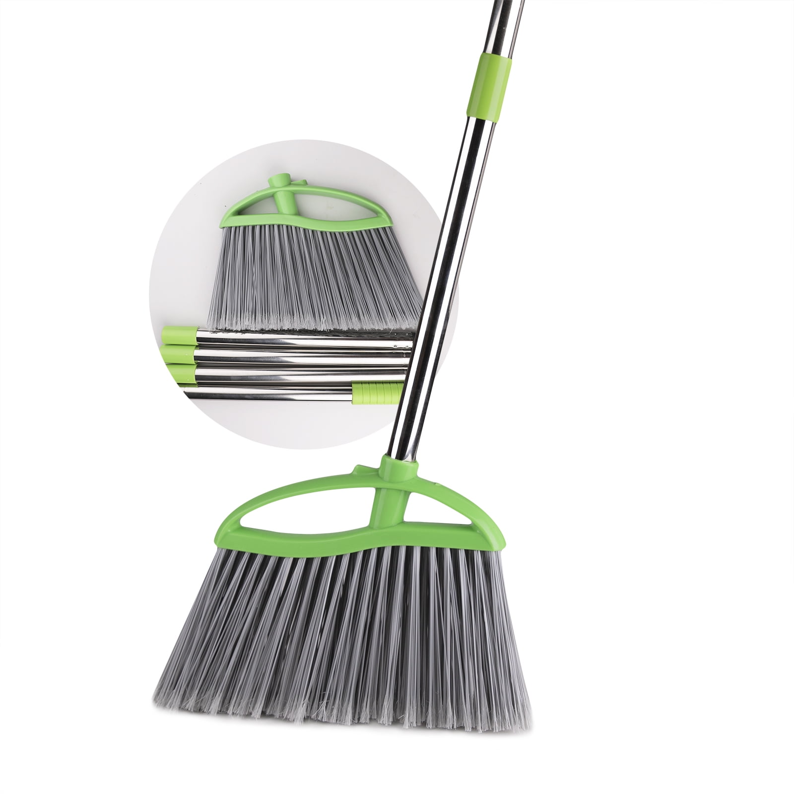 Heavy-Duty Long-Handled Broom, Stiff Bristles, Indoor/Outdoor Floor ...