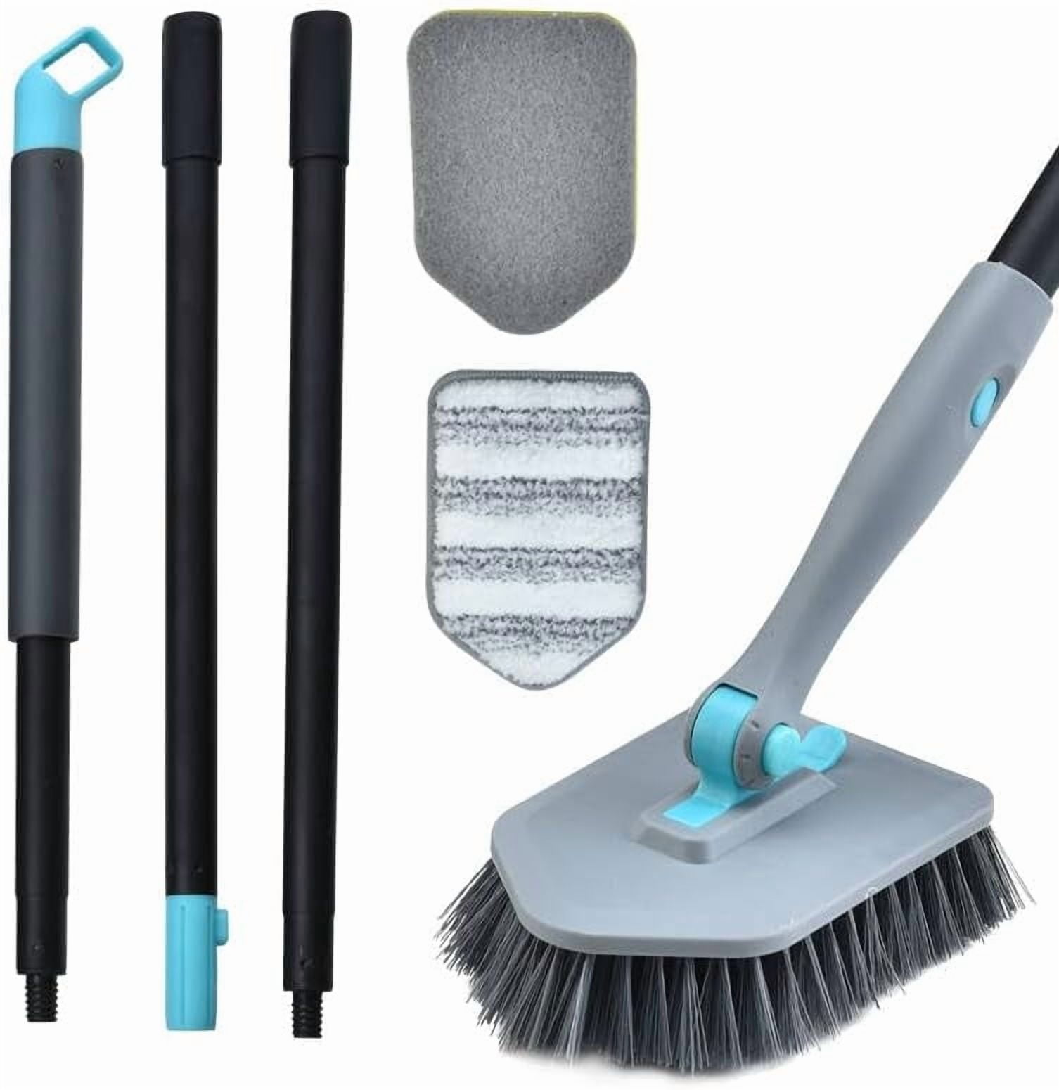 Long Handled Scrub Brush for Shower,3-in-1 Cleaning Brushes with 3 Different Function Cleaning ...