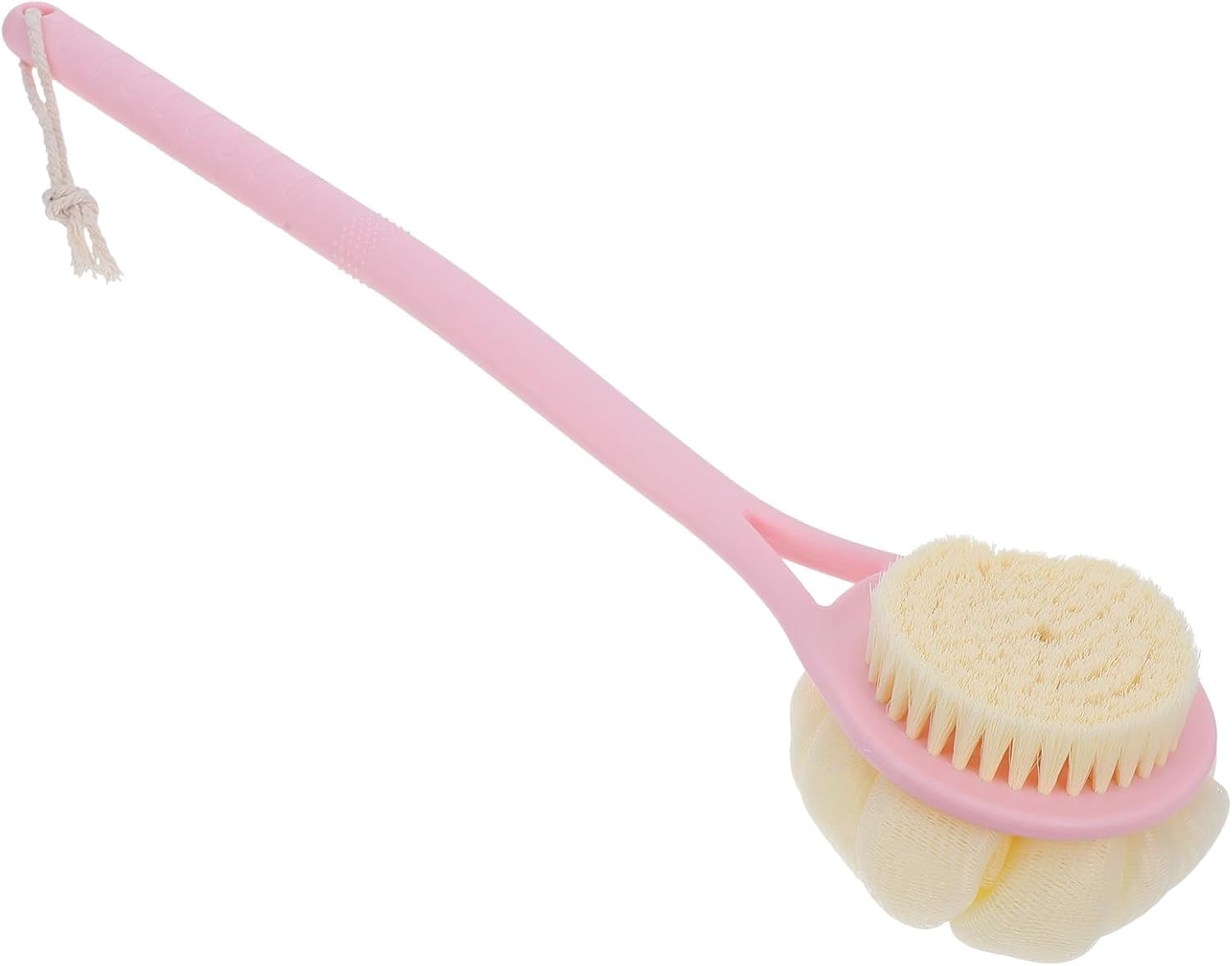 Long-Handled Soft Bristle Back Scrubber Brush Pink Scrubber Ball for ...