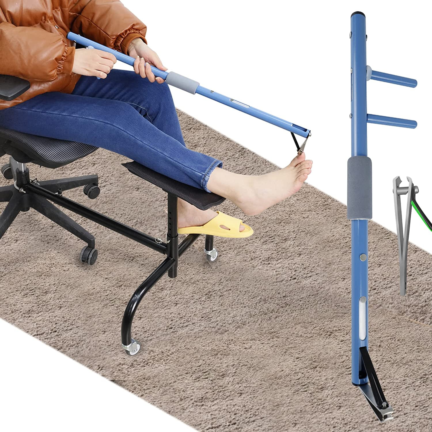 Long Handled Toenail Clippers for Seniors,Free Bending Toenails ...