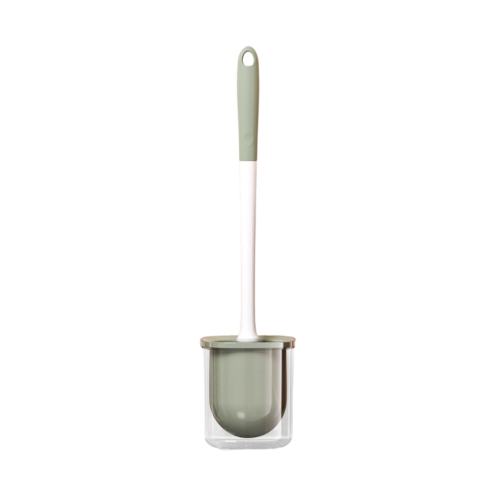 Long-Handled Toilet Brush with Wall-Mount Option, Deep Cleaning Round ...