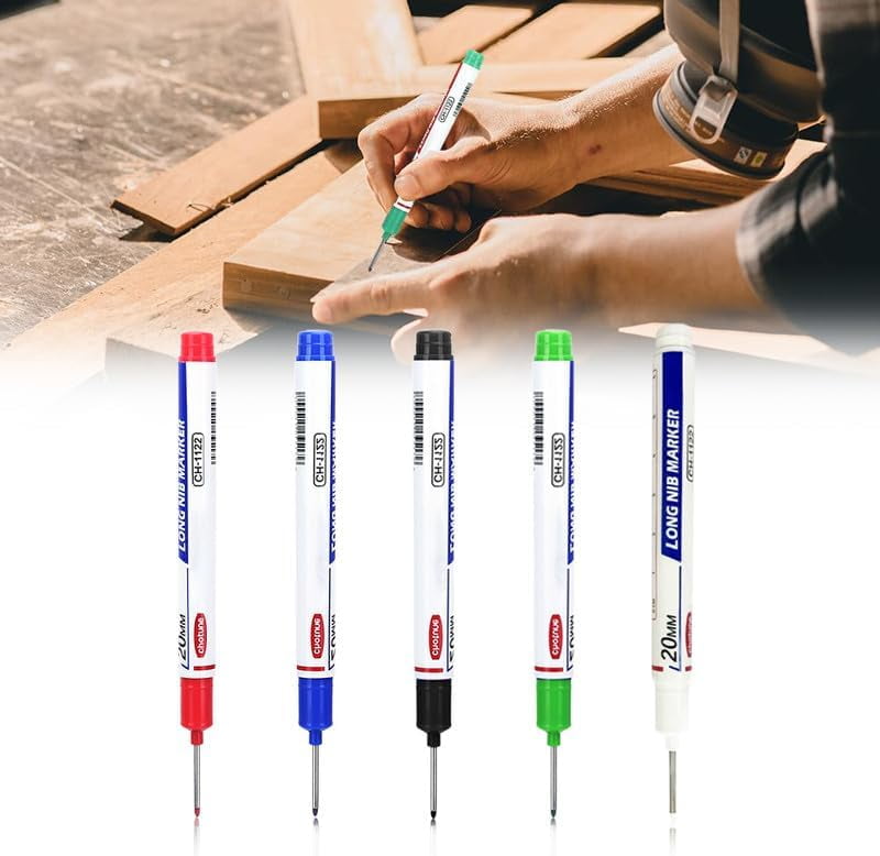 Long Head Deep Hole Marker Pens, 2024 New Permanent Markers Carpenter ...