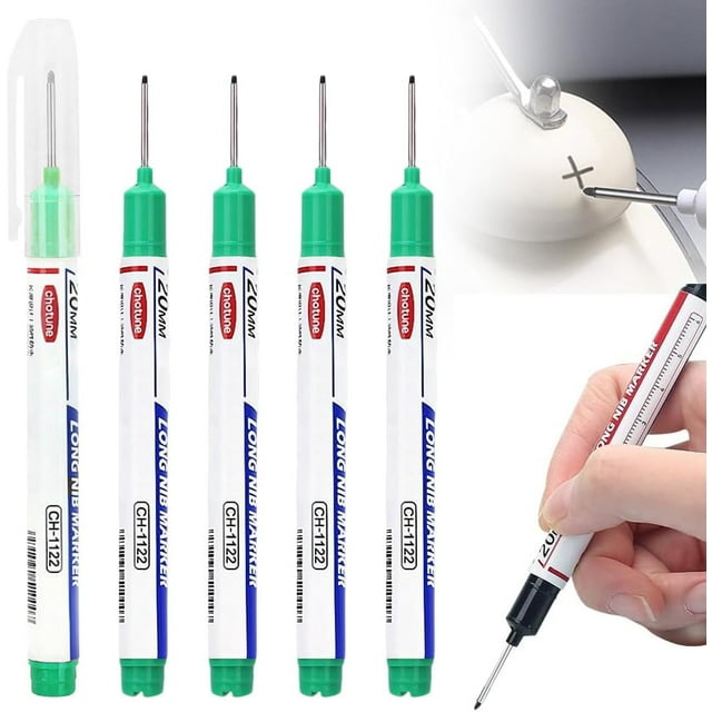 Long Head Deep Hole Marker Pens, 2025 New Quick-dry Waterproof Long Nib ...