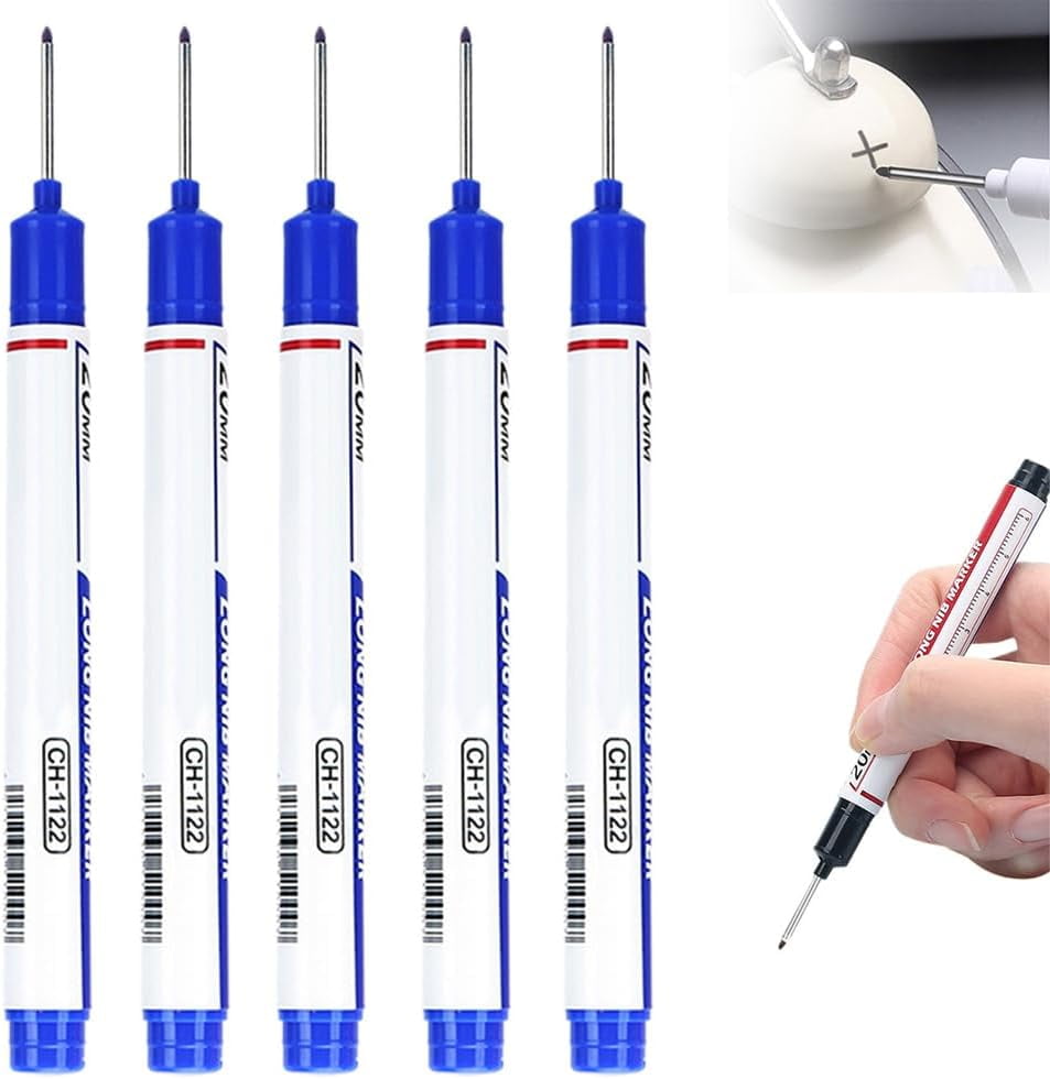 Long Head Deep Hole Marker Pens, 2025 New Quick-dry Waterproof Long Nib ...