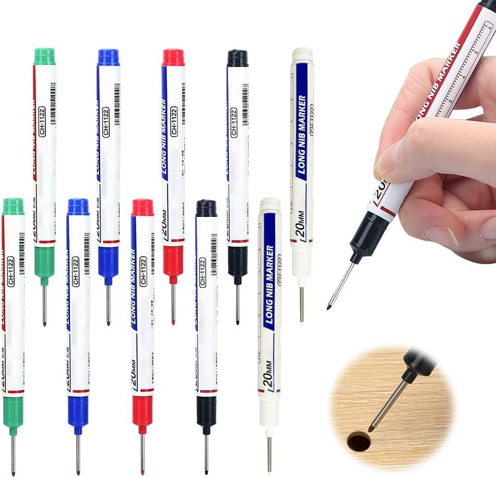 Long Head Deep Hole Marker Pens, New 20mm Deep Reach Markers, Quick-dry ...