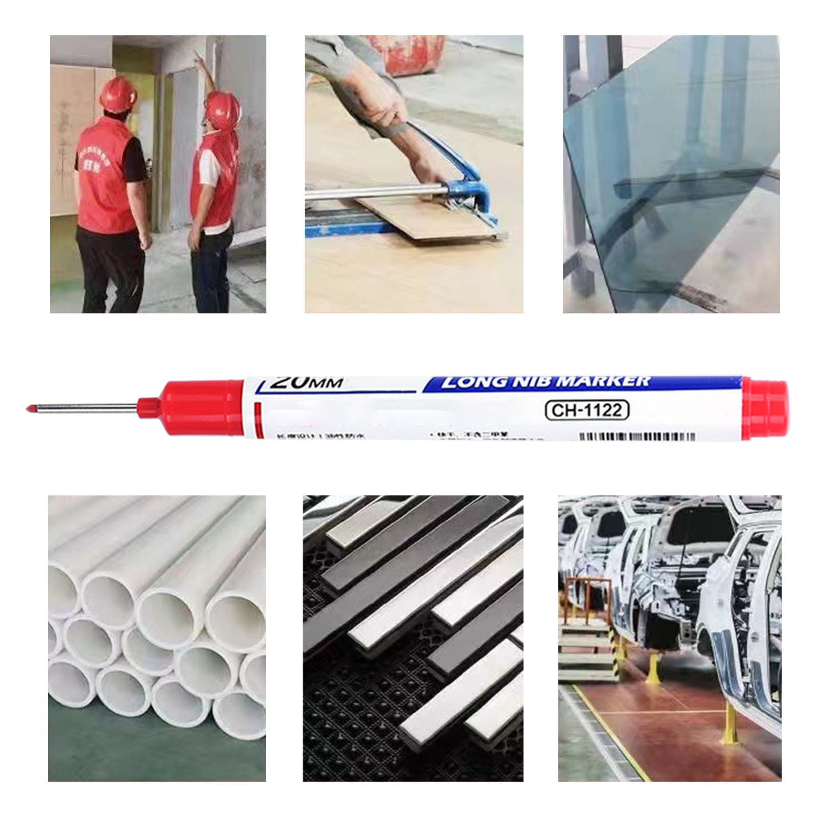 Long Head Deep Hole Marker Pens Versatile Ink Markers for Construction ...
