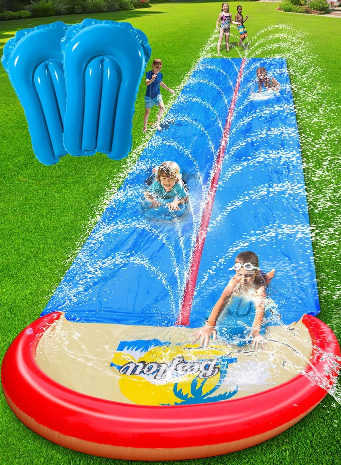 Long Heavy Duty Water Slide for Kids and Adults with Inflatable ...