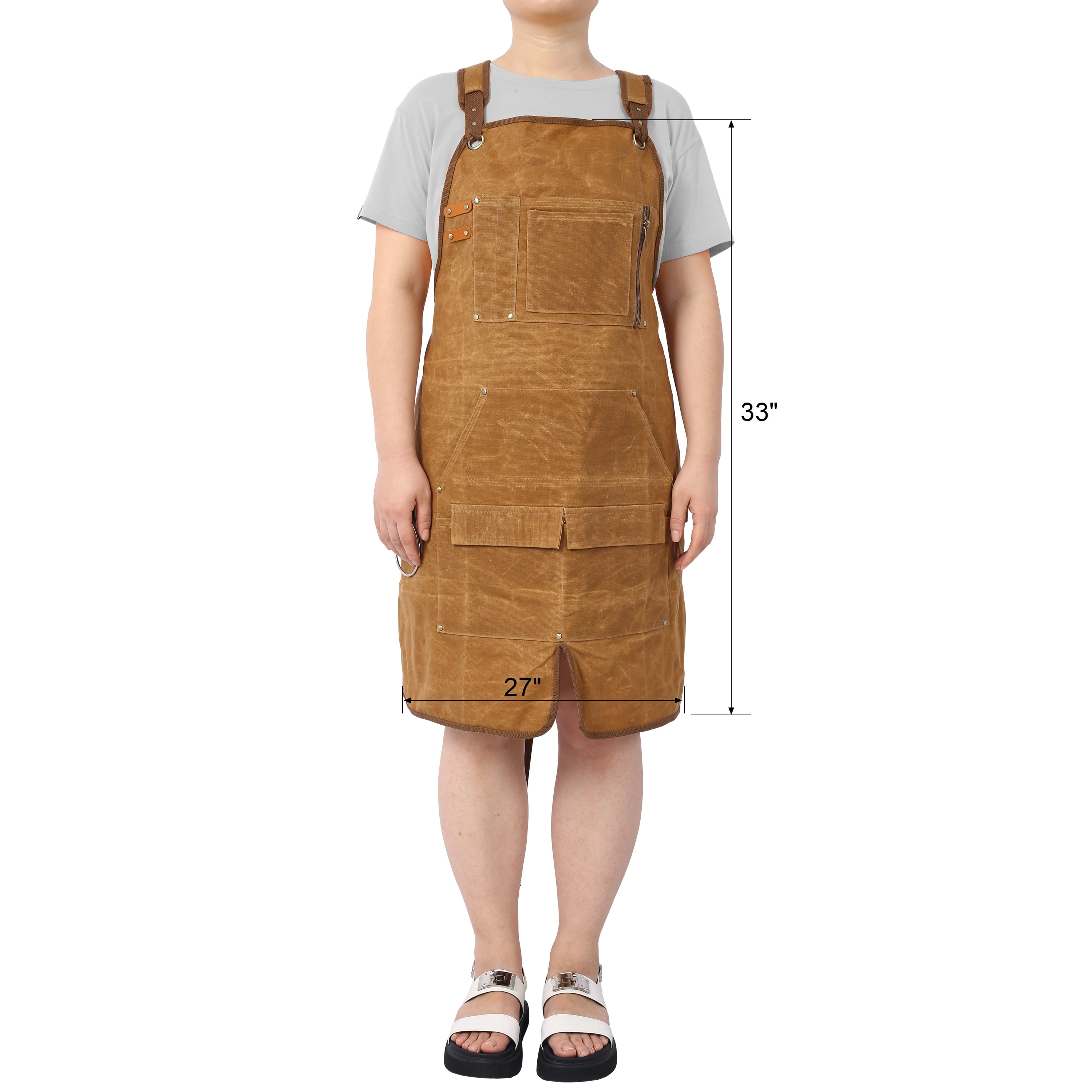 Long Heavy Duty Waxed Canvas Tool Apron, Carpenter Aprons, Woodworking Aprons, Carpenters Water ...