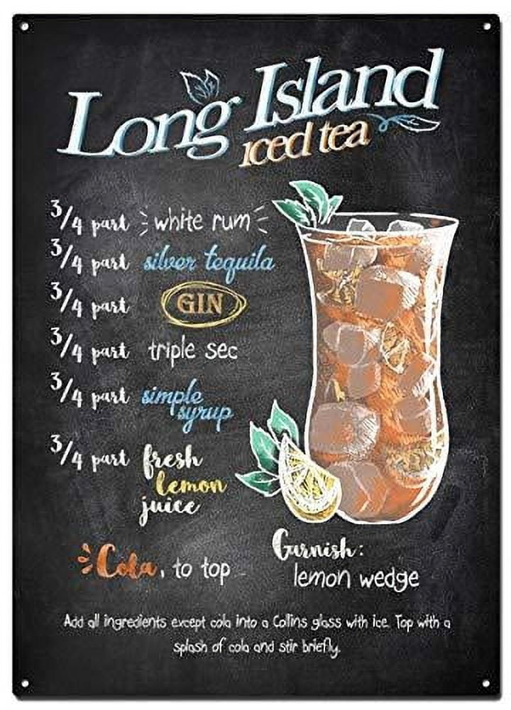 Long Island Iced Tea Metal Tin Signs, Drinks and Cocktails Colorfast ...