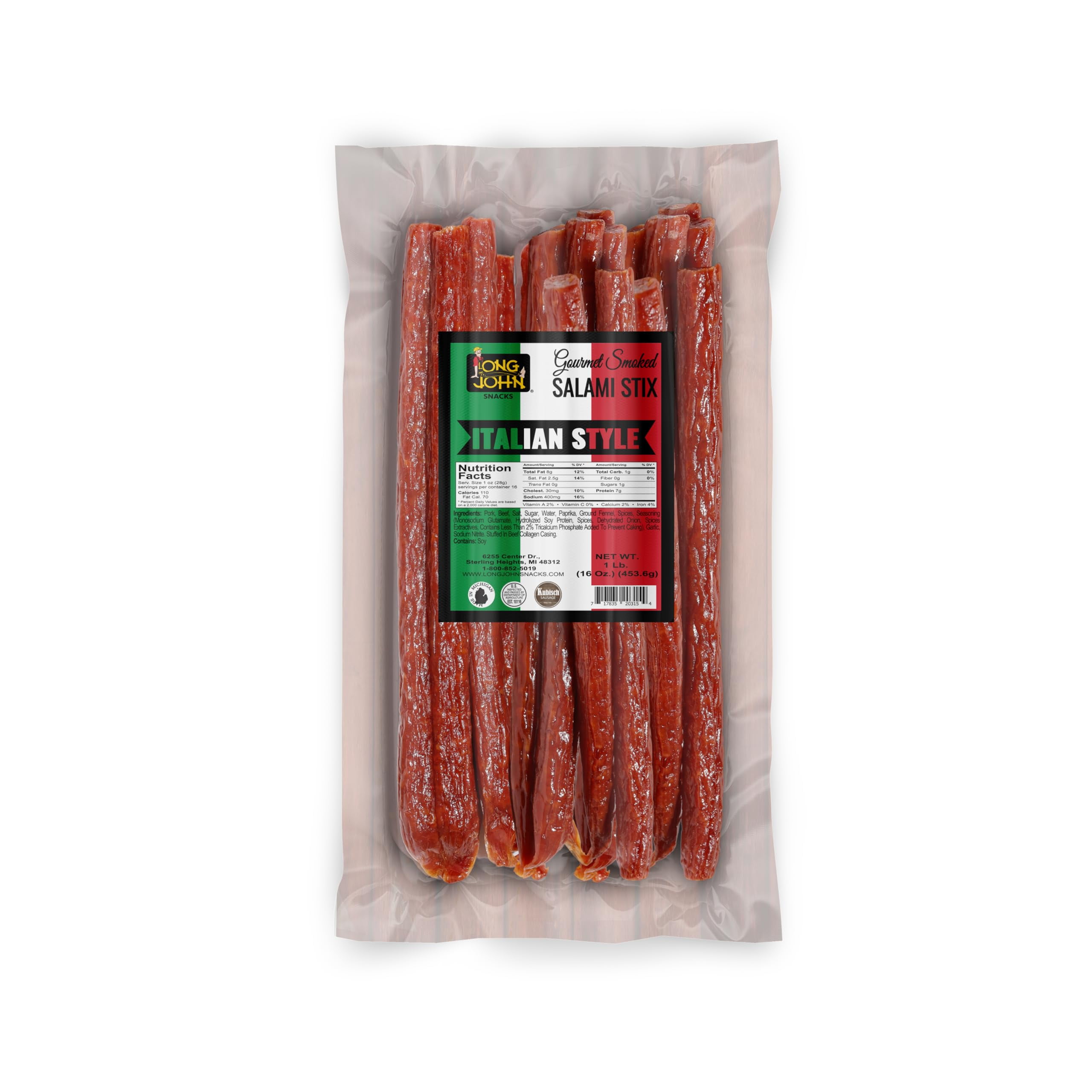 Long John Snacks Italian MFF30 Style Dried Salami Premium Italian Blend ...