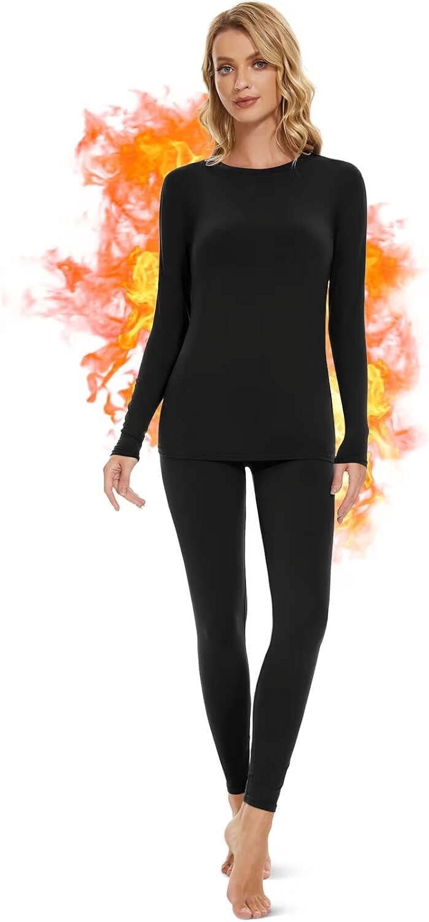 Long Johns for Women,Thermal Underwear Sets Soft Fleece Lined Base ...