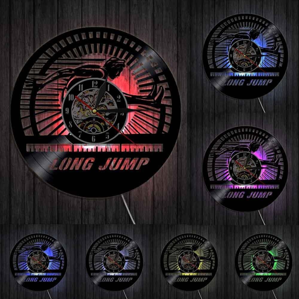 Long Jump Athlete Wall Clock Track and Field Vinyl Record Wall Clock ...