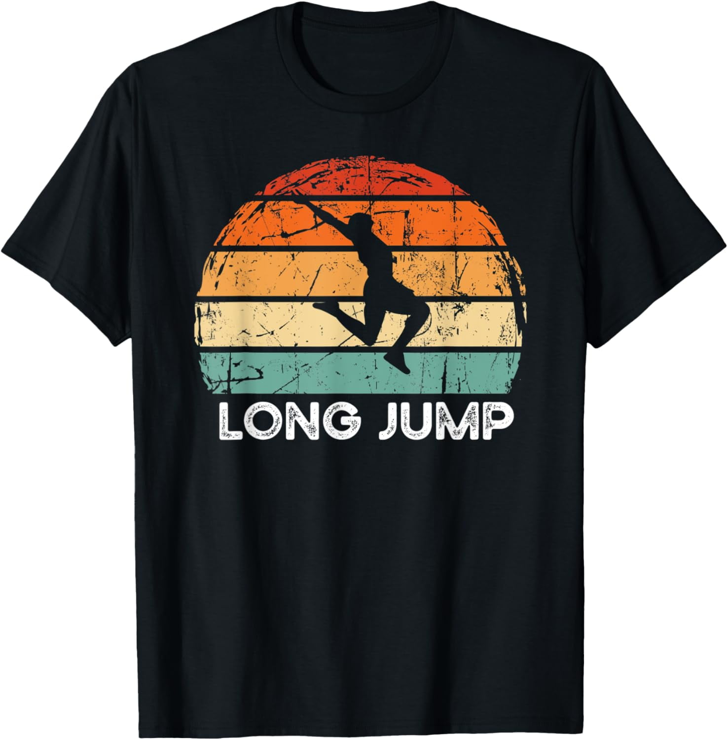 Long Jump Athletics T-Shirtmen and women can wear, black, white, gifts ...