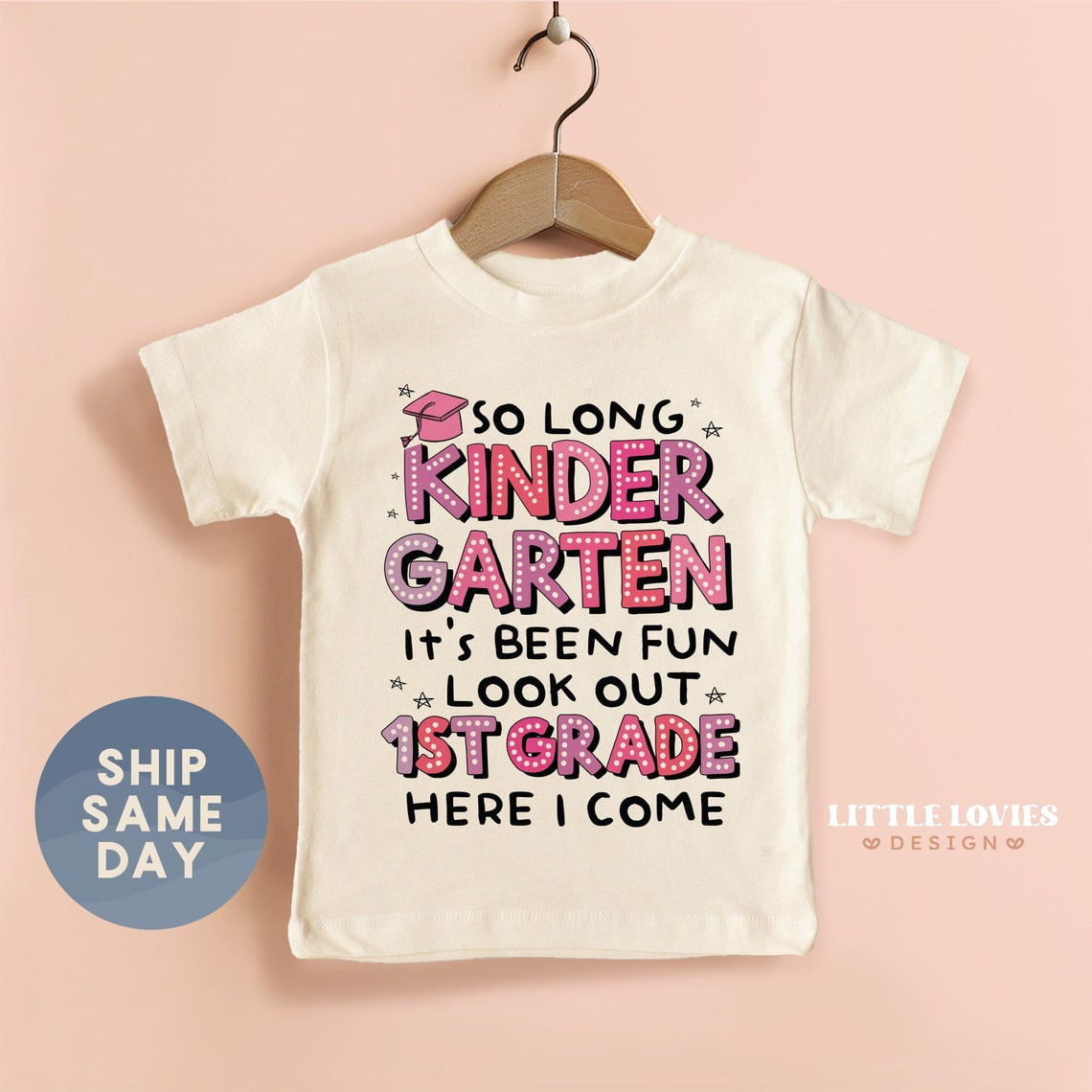 So Long Kindergarten Toddler Shirt, End Of School Graduation Toddler ...
