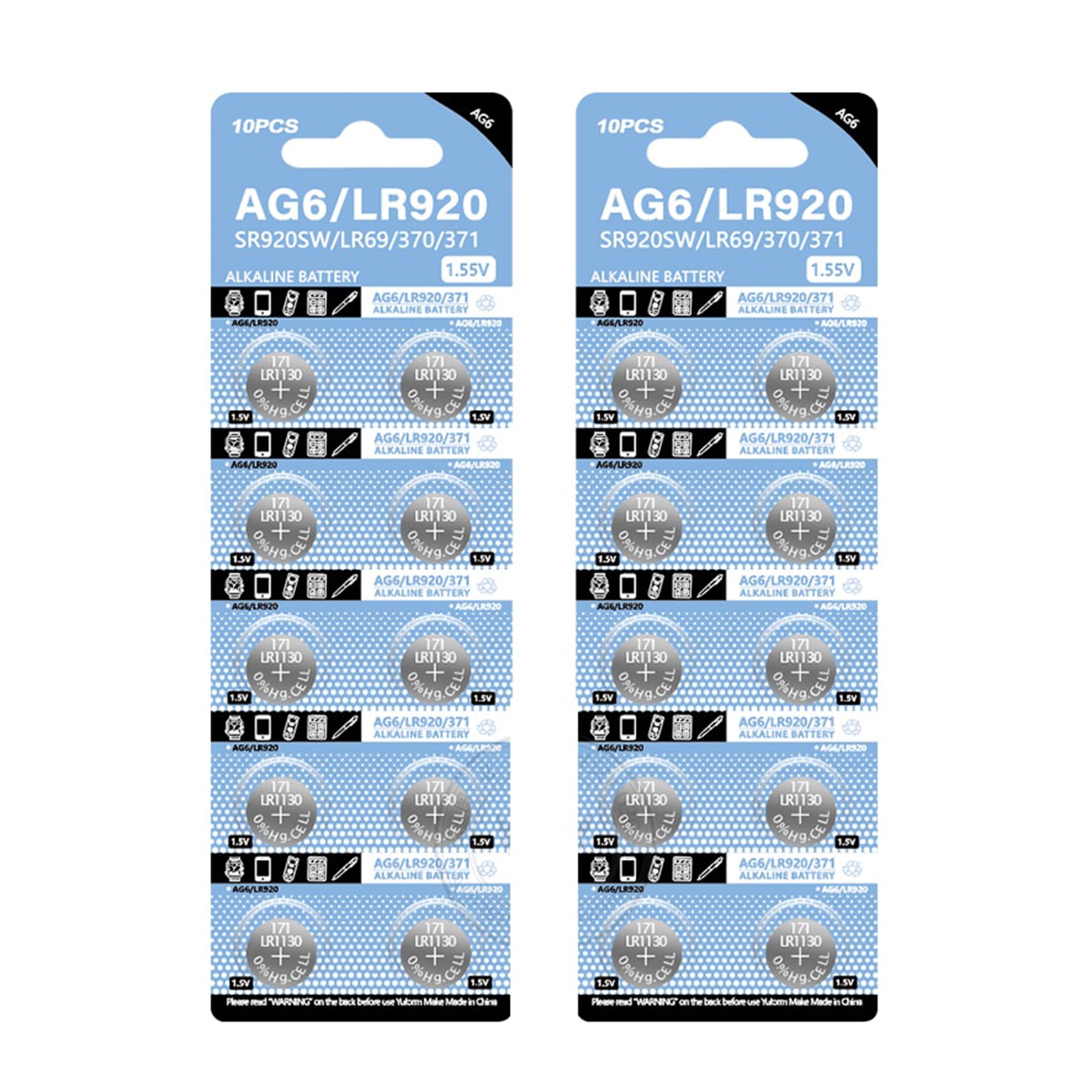 Long Lasting AG6 Button Cell LR920 Watches Clock 1.55V Button Coin Cell ...