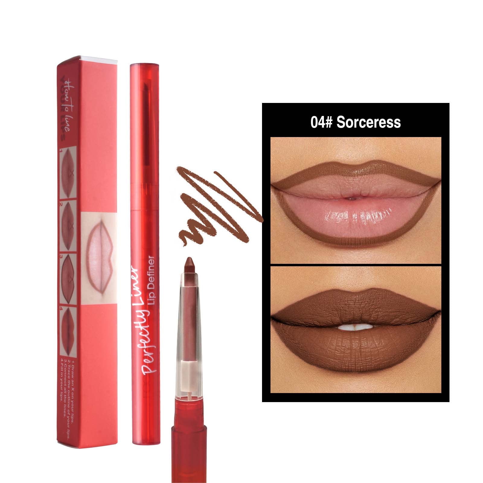 Long-Lasting Lip Liner Pencil | Matte Lipstick Combo | 12 Vibrant Color ...