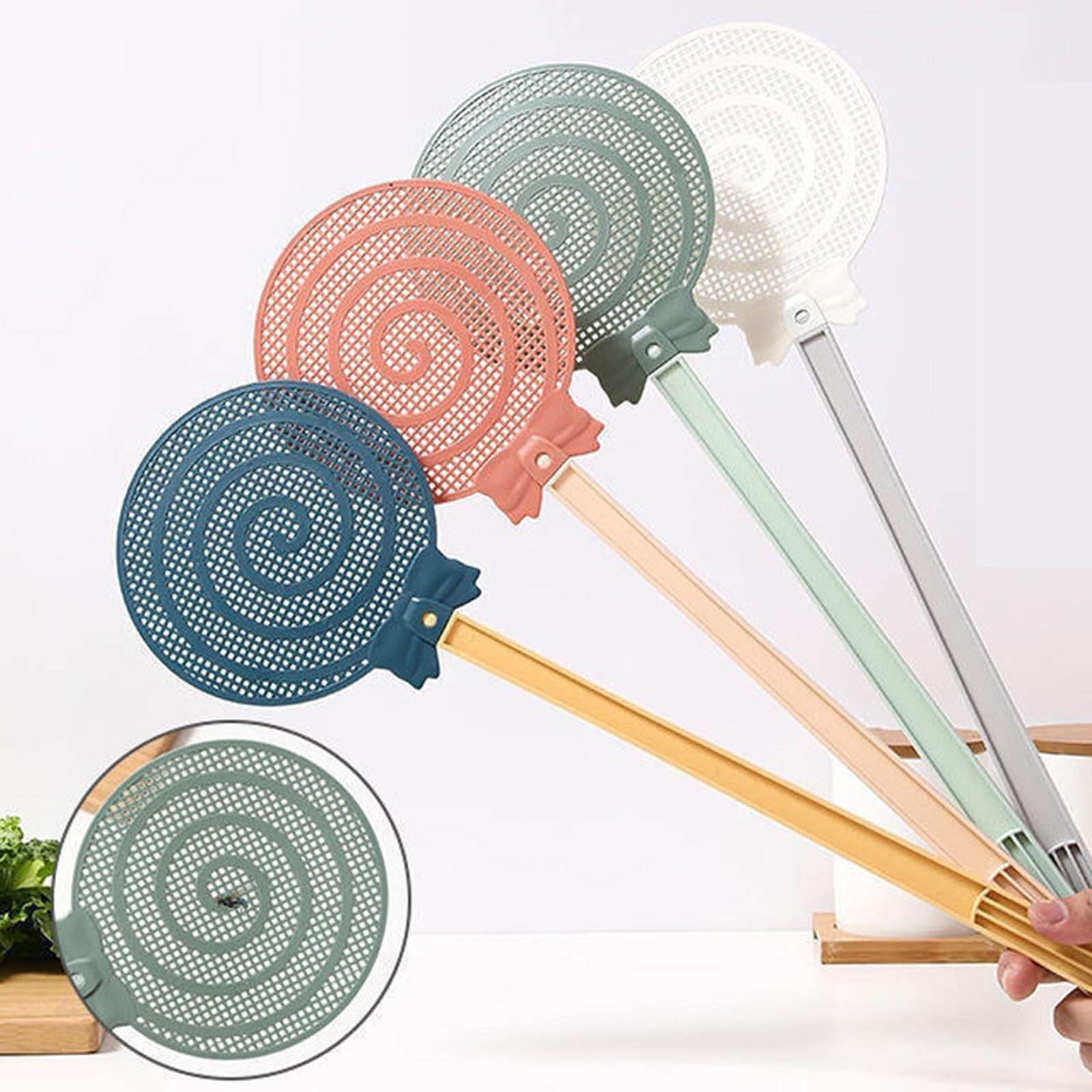 Long Lasting Plastic Fly Swatter, Long Handle Non-slip Flexible Design ...