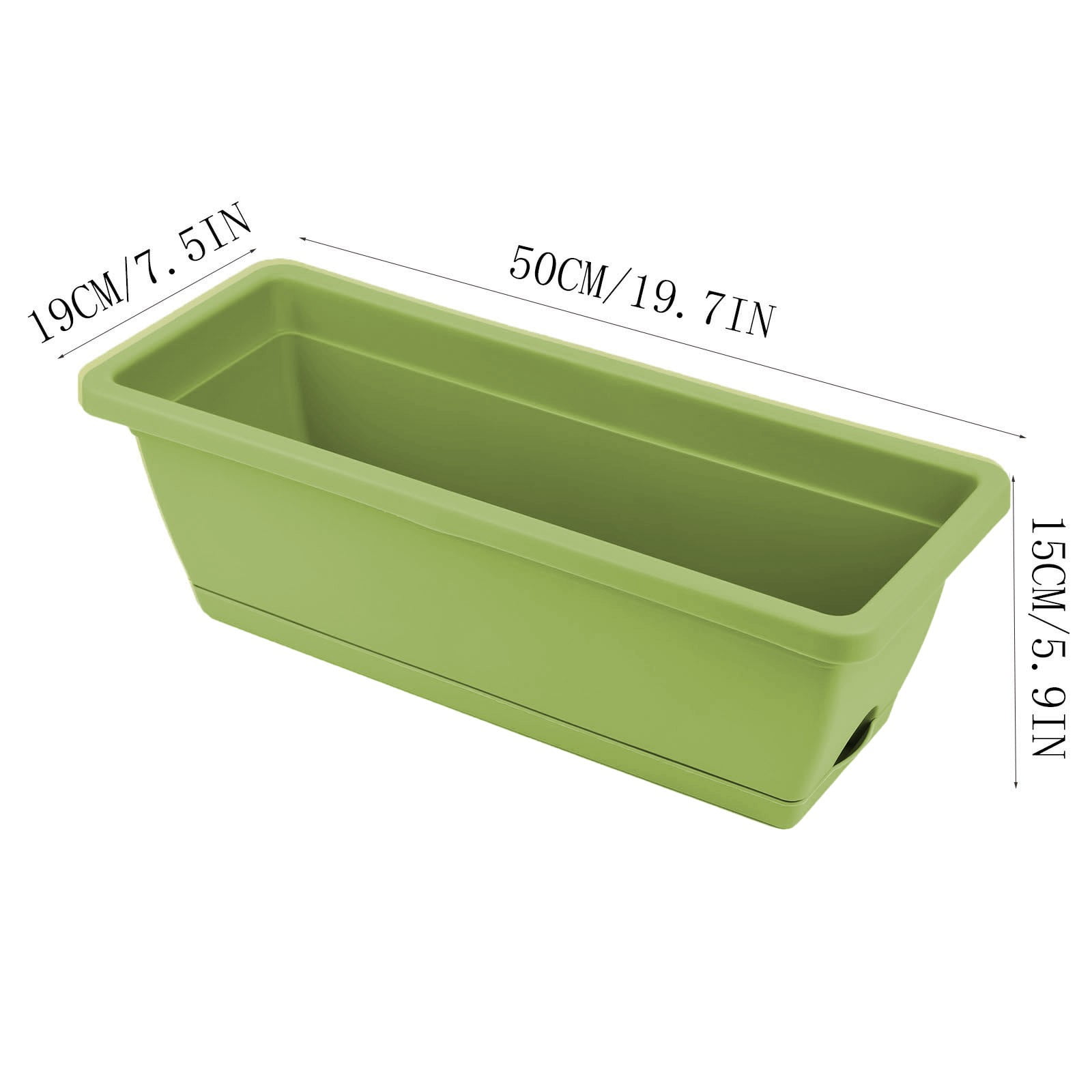 Long Lasting Plastic Windowsill Planter Box with Drainage Holes and ...