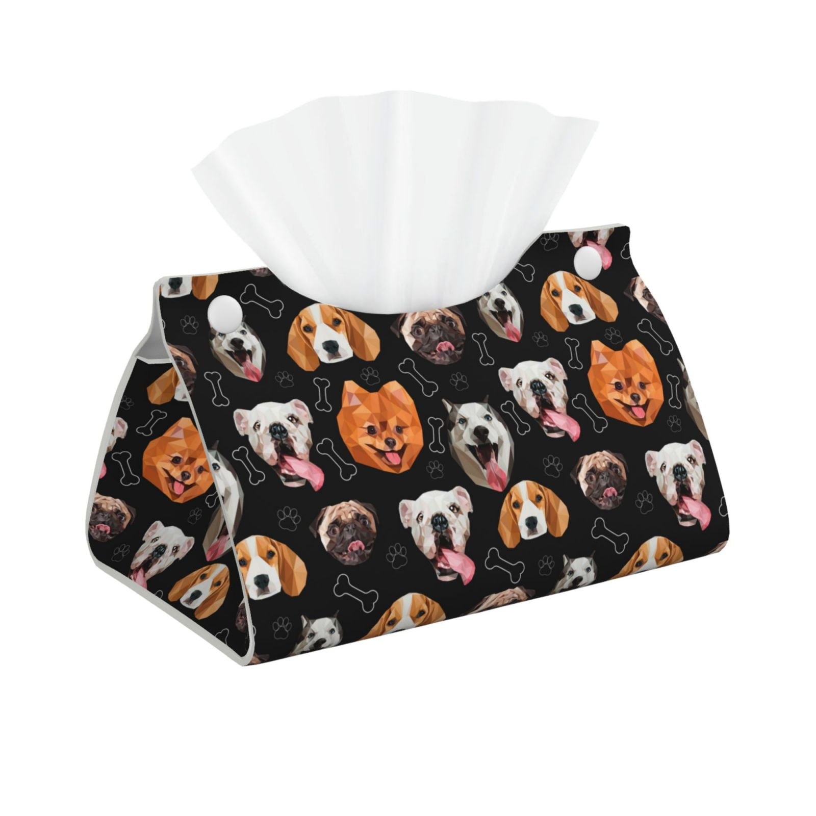 Long Leather Tissue Box Cover - Different Breeds Of Dogs Foldable ...