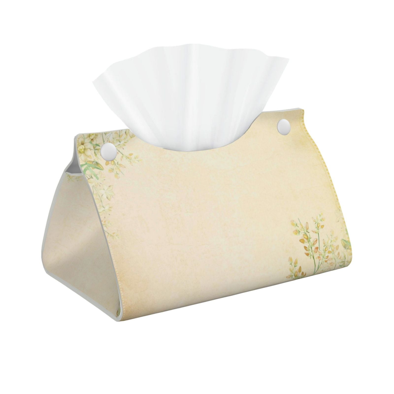 Long Leather Tissue Box Cover - Flower Foldable Modern Tissue Box ...