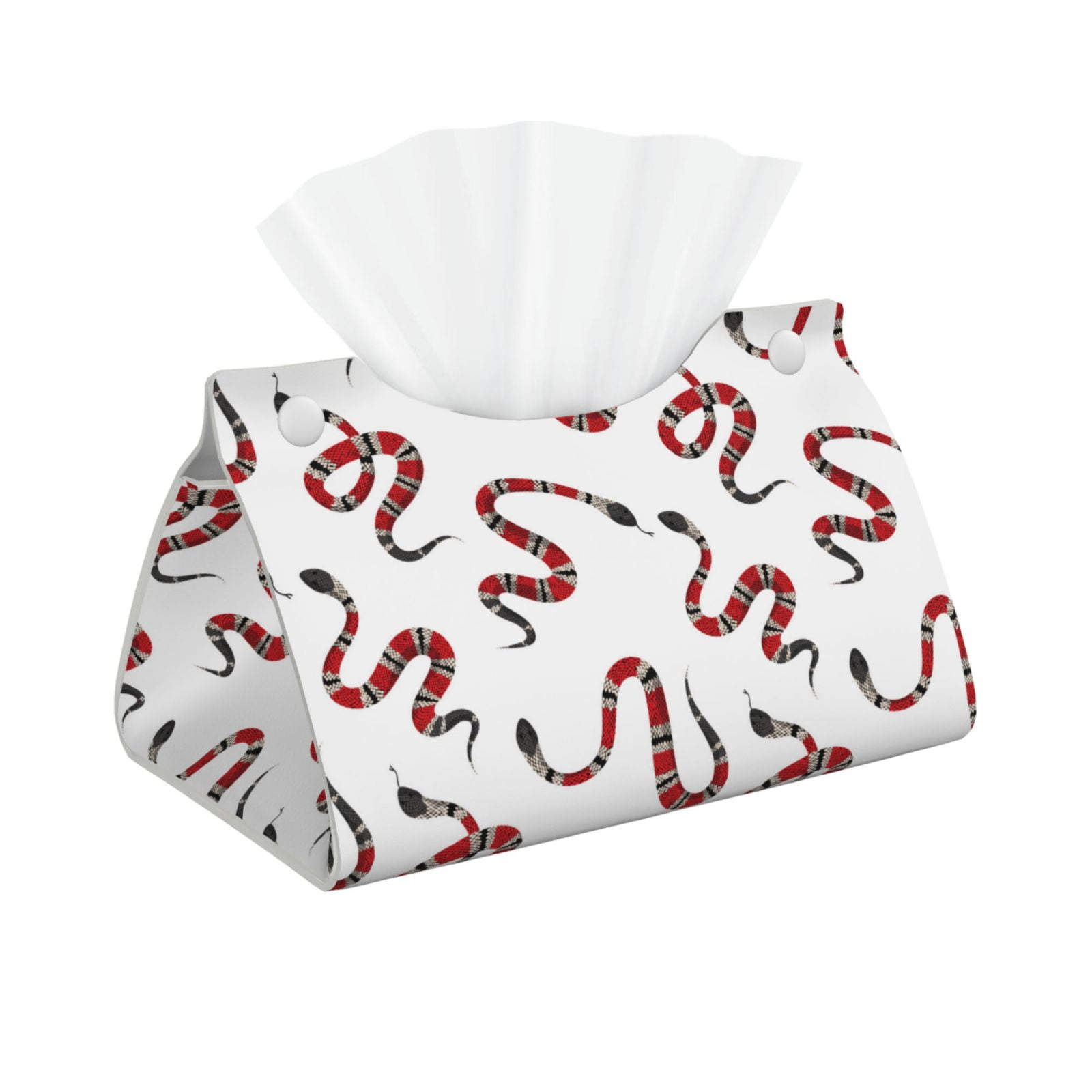 Long Leather Tissue Box Cover - Tissue Box Holder Decorative, Cartoon Cute Snake Red White ...