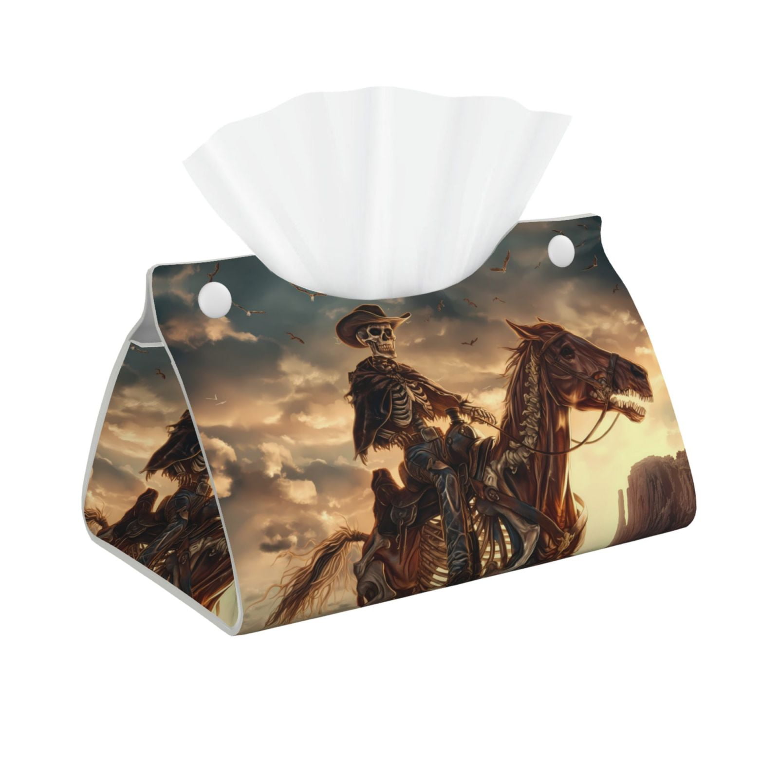 Long Leather Tissue Box Cover - Tissue Box Holder Decorative, Western ...