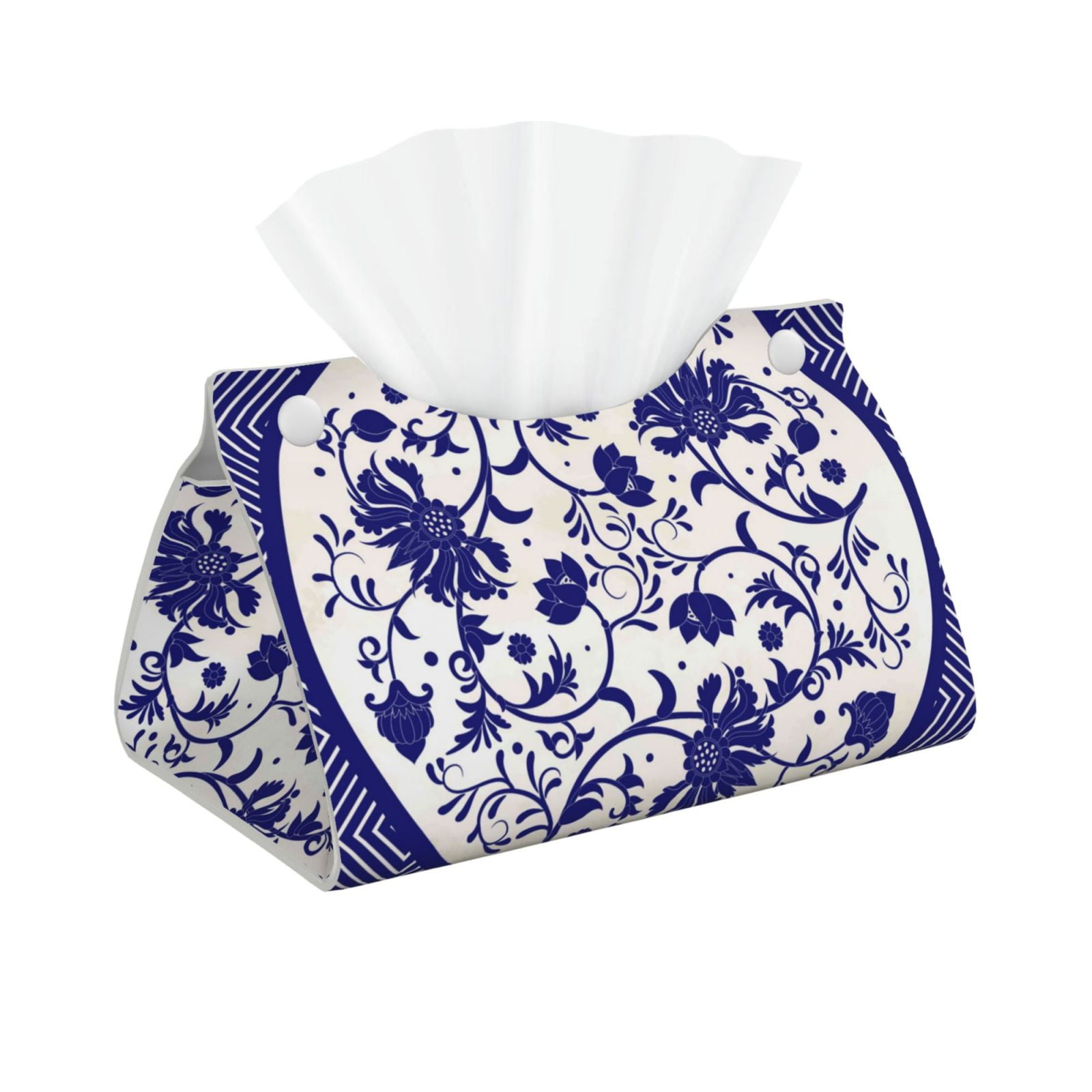 Long Leather Tissue Box Cover - Tissue Box Holder Decorative, Blue And ...