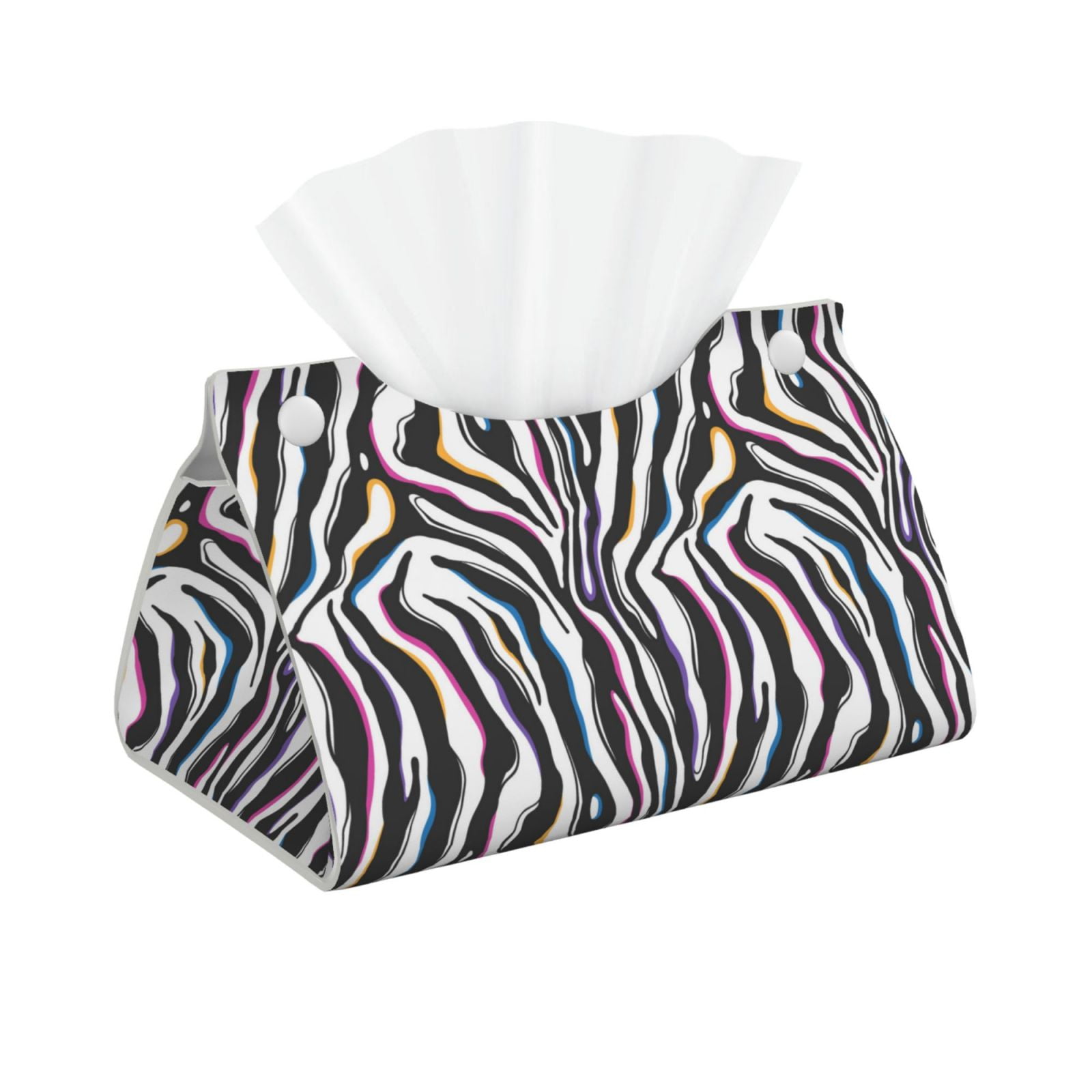 Long Leather Tissue Box Cover - abstract black white zebra print ...