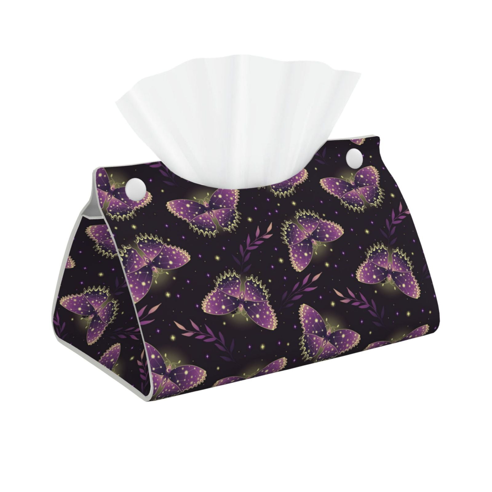 Long Leather Tissue Box Cover - aesthetic starry sky Night butterfly ...