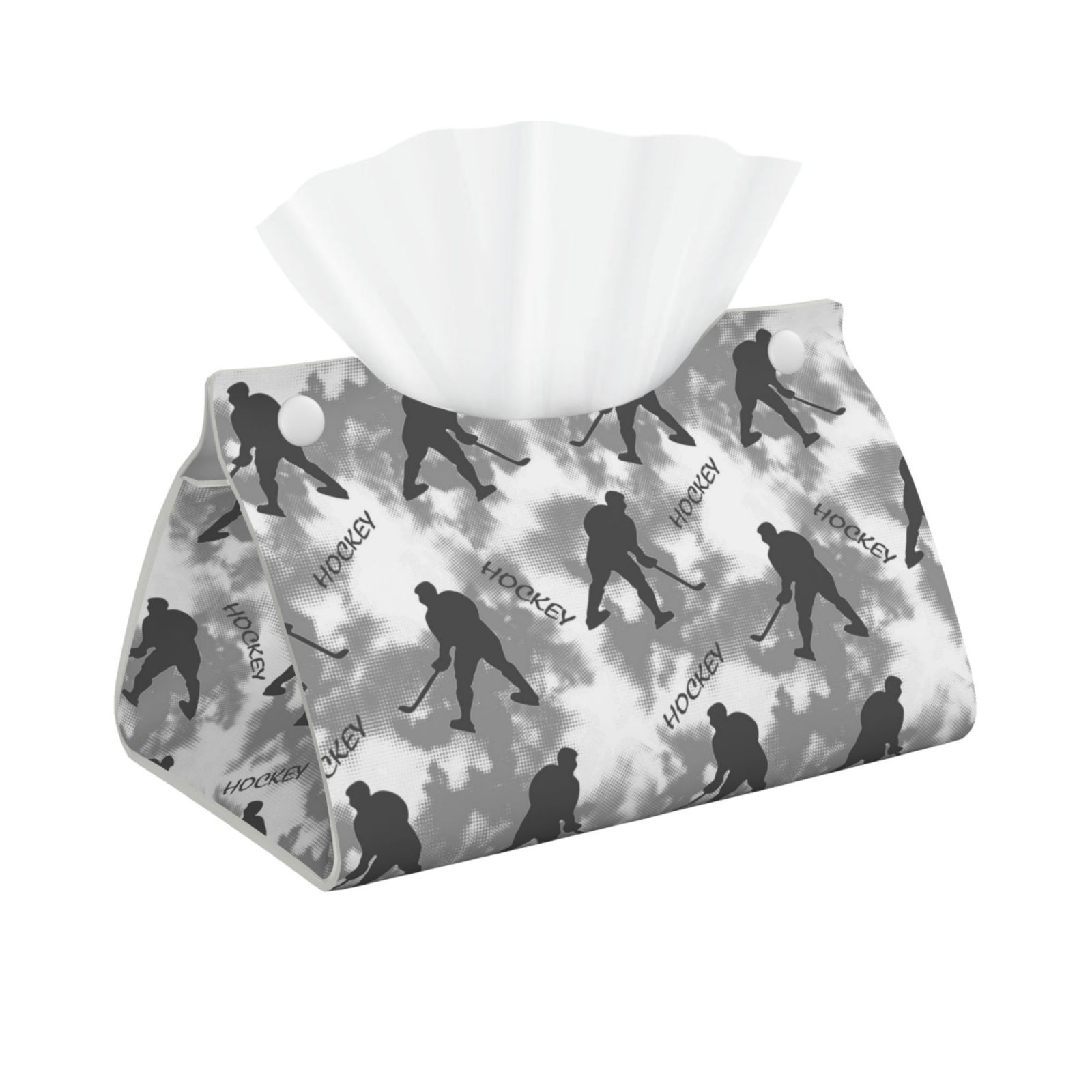Long Leather Tissue Box Cover - cool hockey players grey Foldable ...