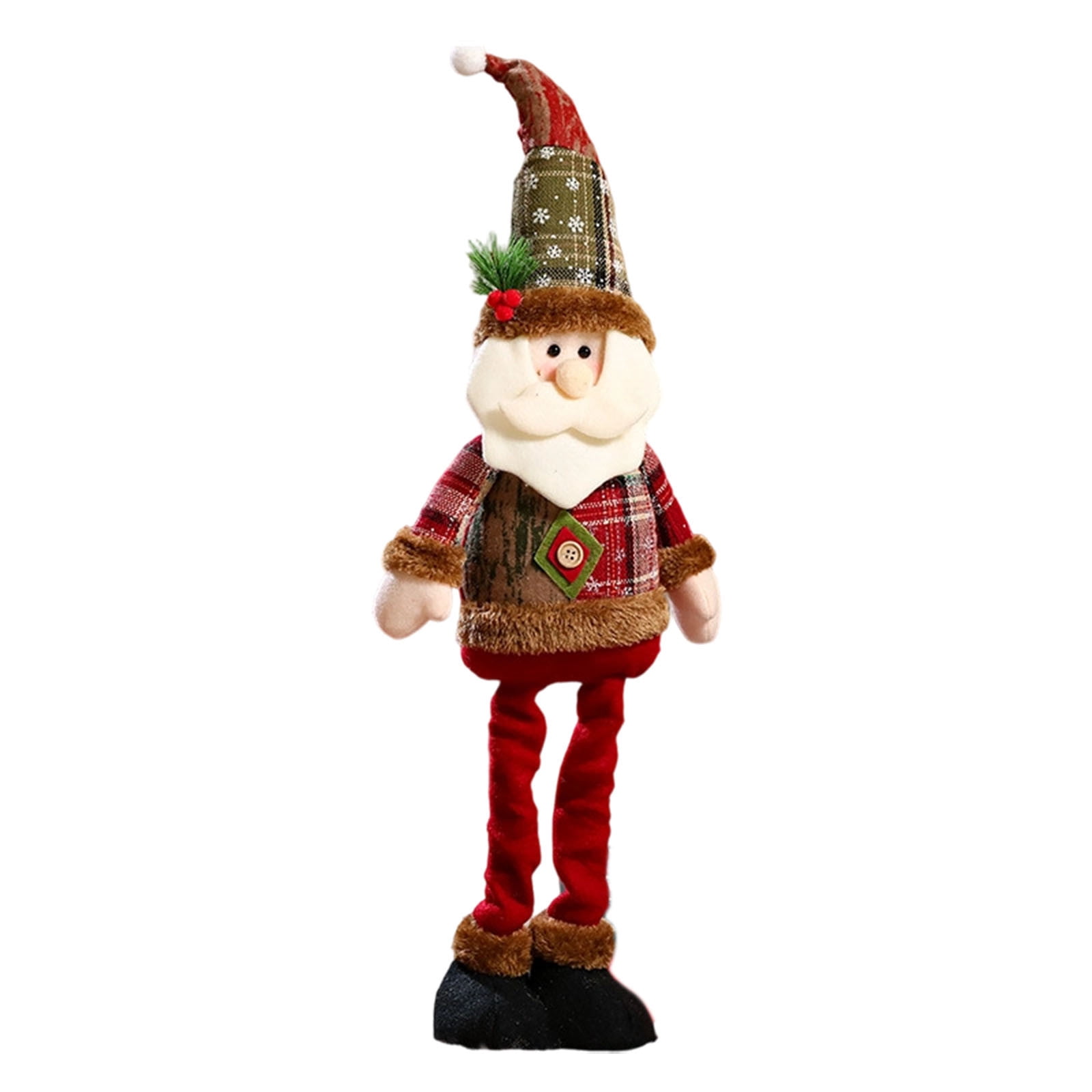 Long Legs Santa Claus Figure Ornaments,Standing Santa Claus Stretchable ...
