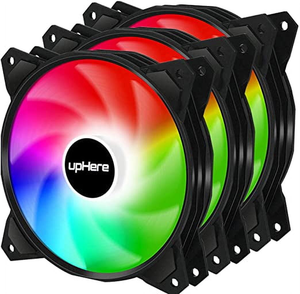 Long Life 120mm 3-Pin High Airflow Quiet Edition Rainbow LED Case Fan ...
