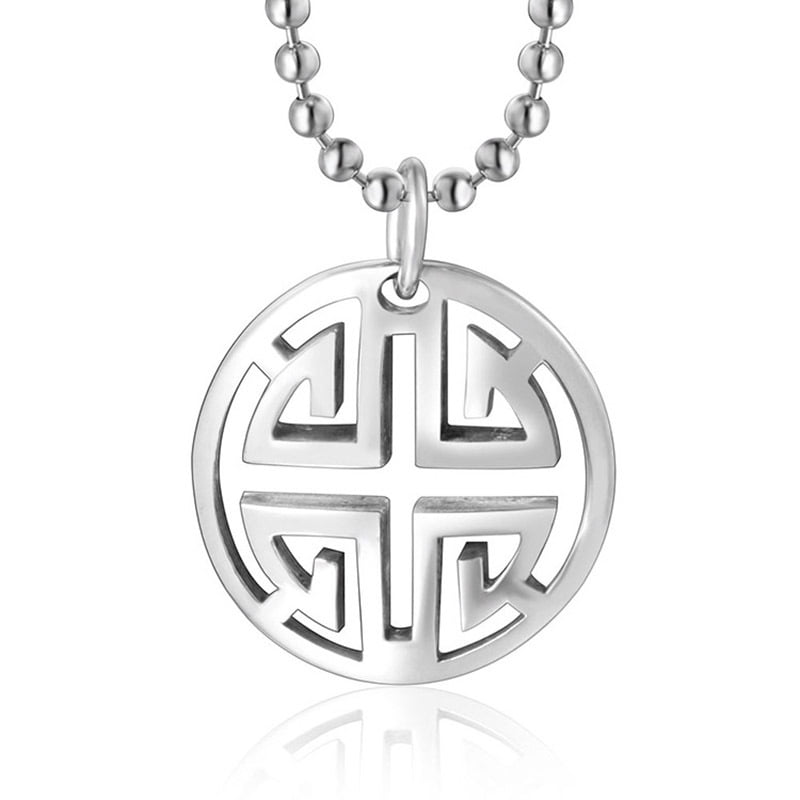 Long Life Symbol Disc Pendant Necklace Chain Included - Walmart.com