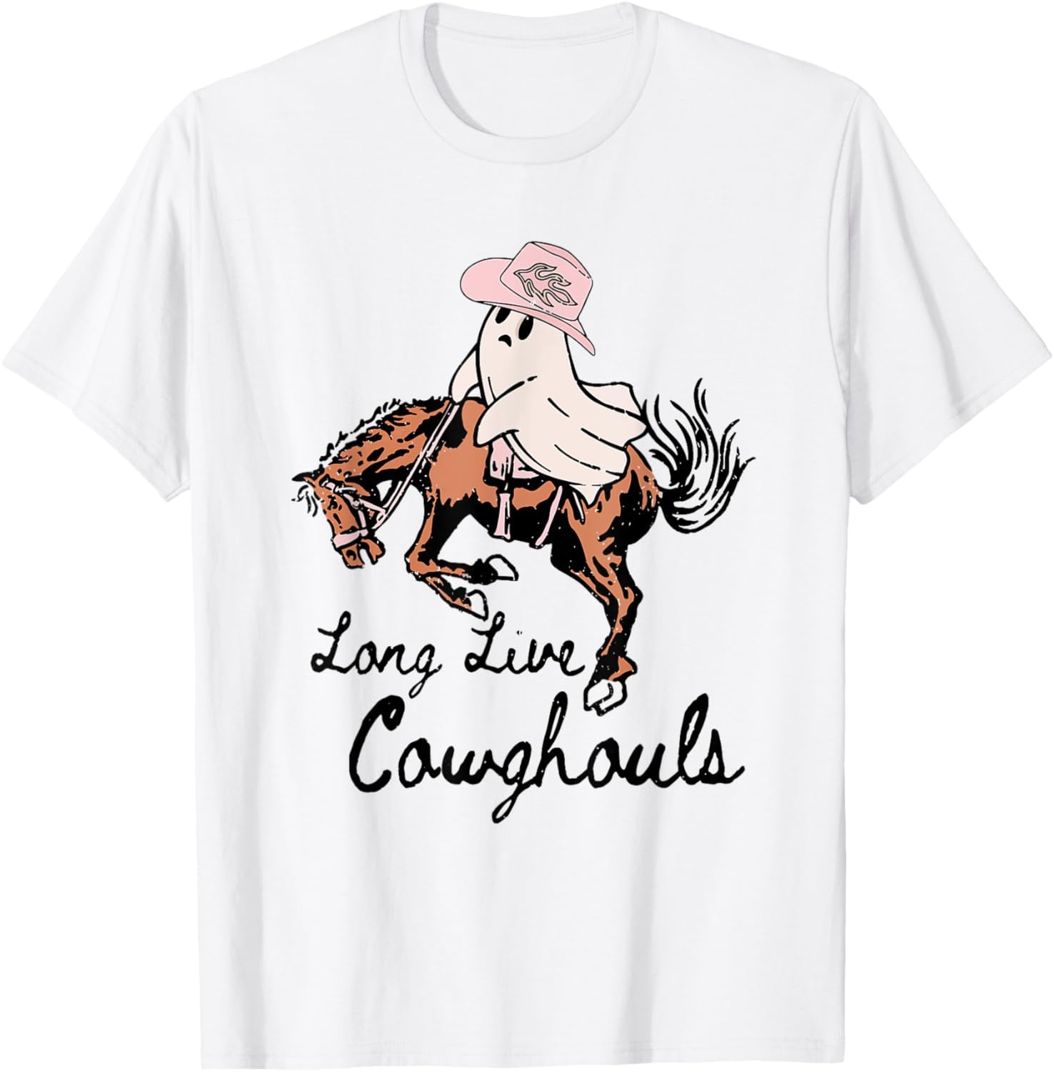 Long Live Cowghouls Halloween Cute Ghost Western Cowgirl T-Shirt ...
