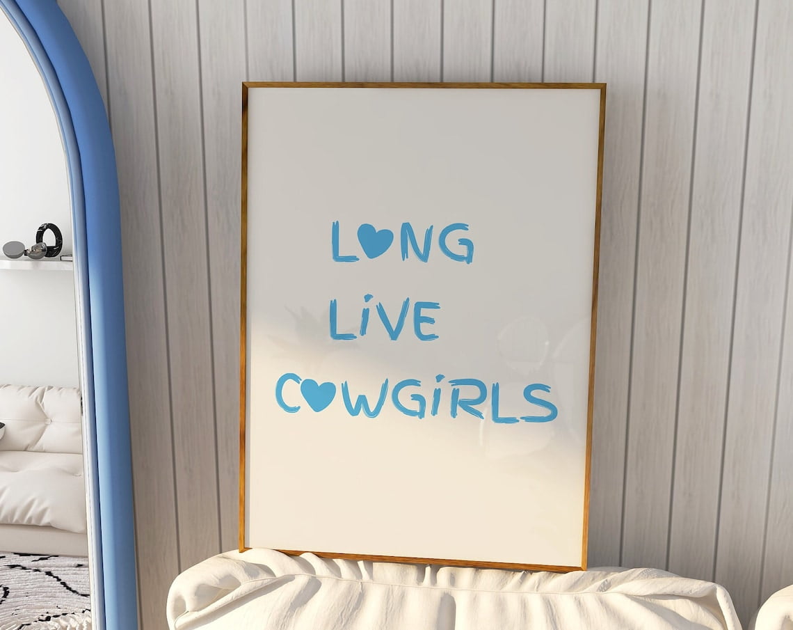 Long Live Cowgirls Print, Coastal Cowgirl Poster, Minimalist Western ...