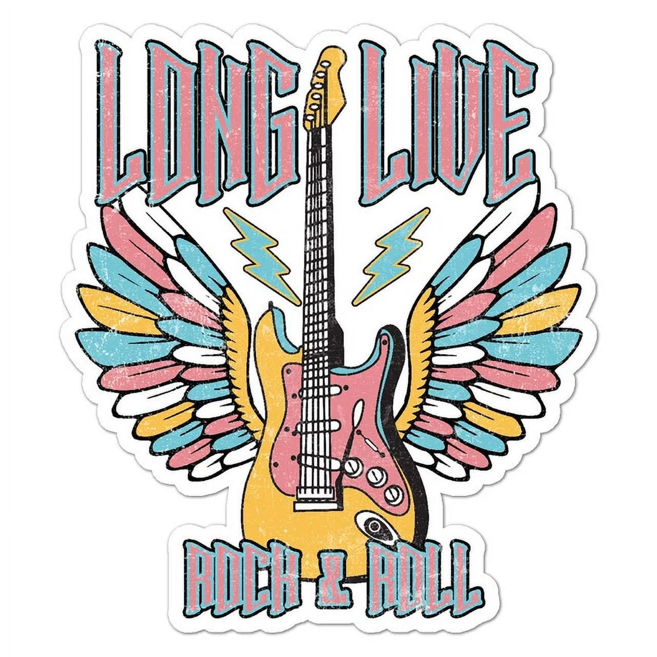 Long Live Rock & Roll Sticker Indoor Outdoor Phone Decal Water Bottle ...