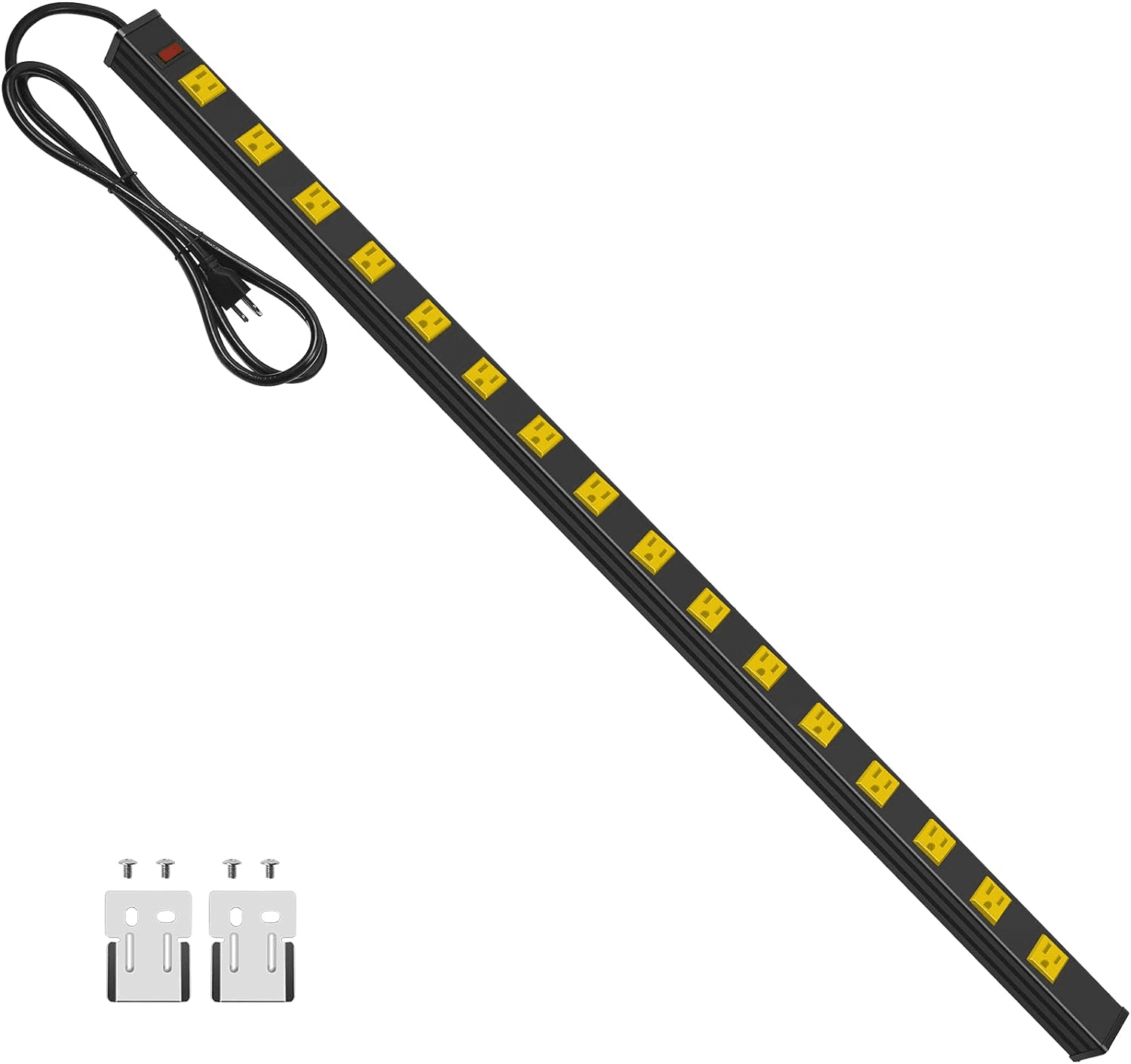 Long Metal 16 Outlet Wide Spaced Garage Industrial Heavy Duty Power ...