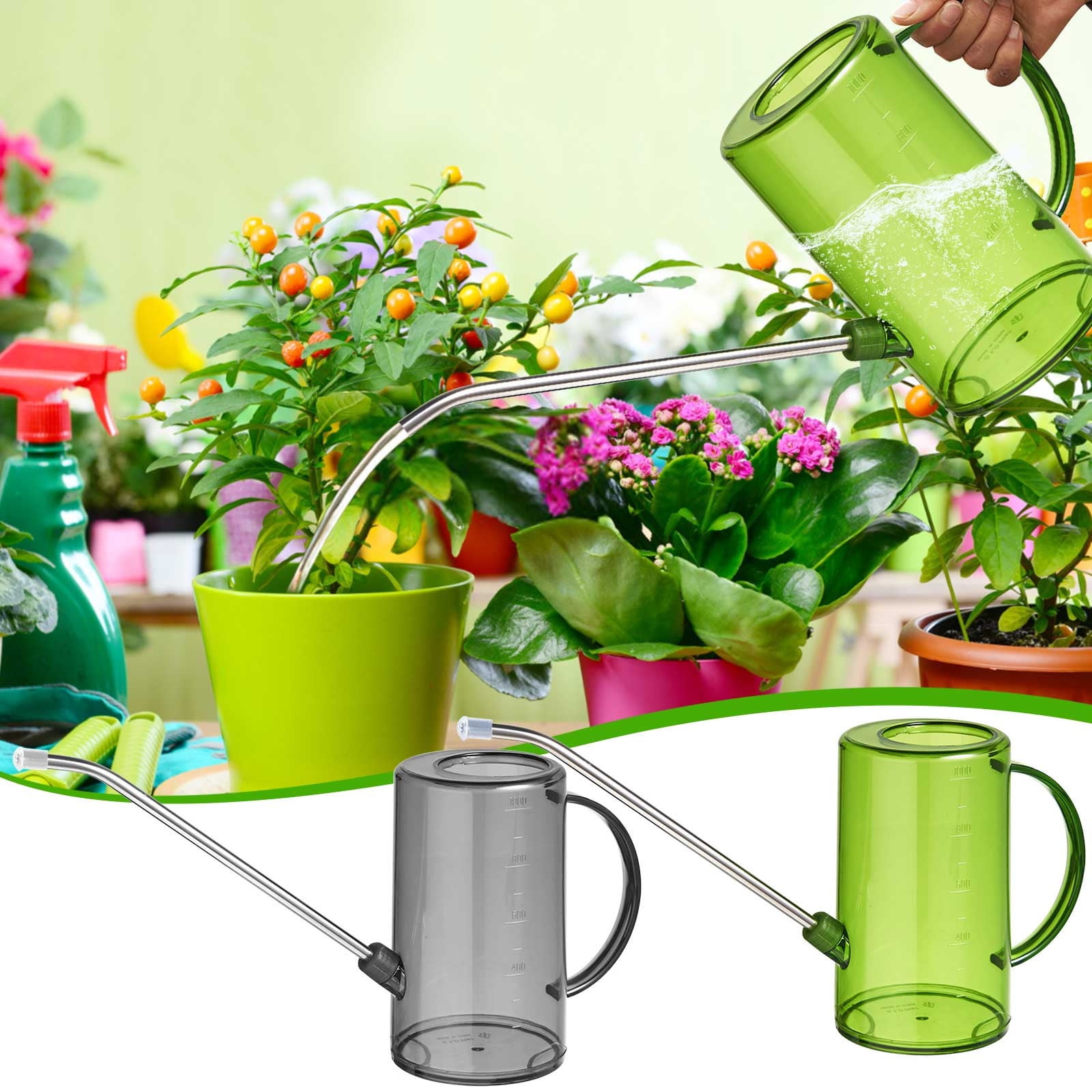 Long Mouth Garden Watering Pot,Stainless Steel Construction,Large ...