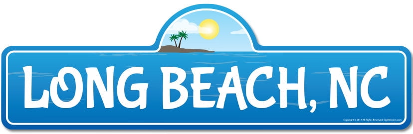Long NC North Carolina Beach Street Sign | Indoor/Outdoor | Surfer ...