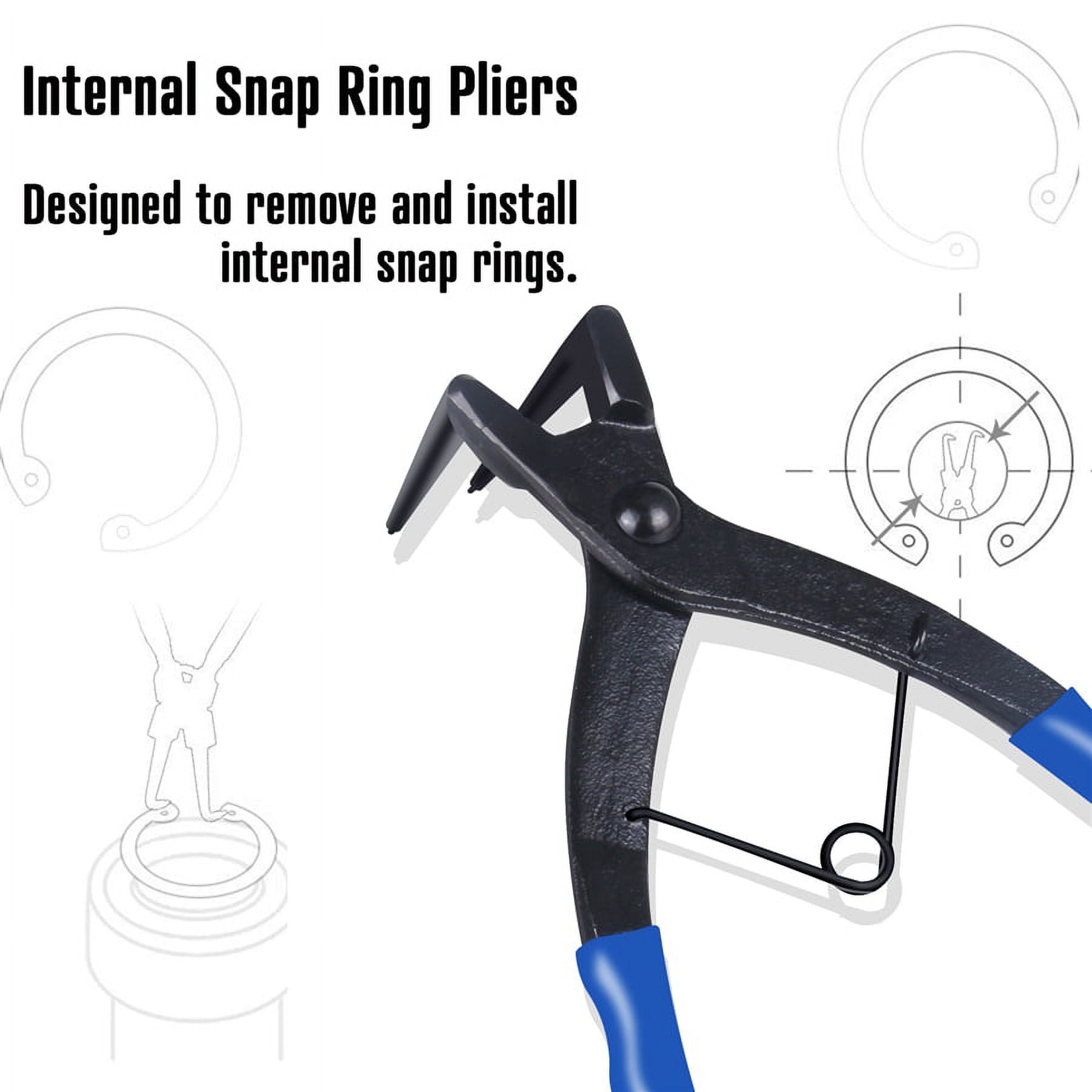 Long Nose 90° Bent Retaining Snap Ring Pliers Internal Clip Circlip ...