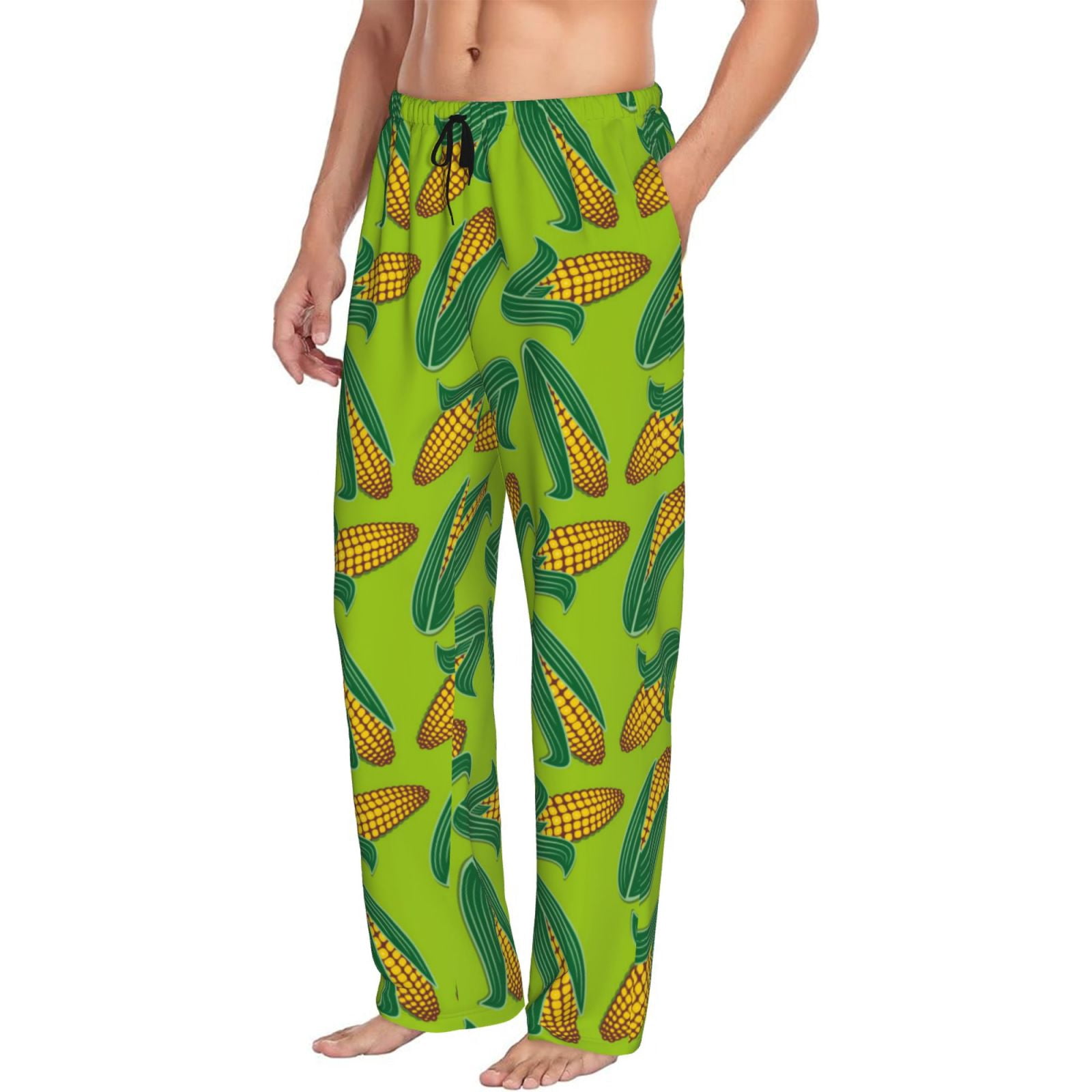 Long Pajama Pants for Men, Autumn Corn Comfort Mens Bottoms Sleep Pants ...