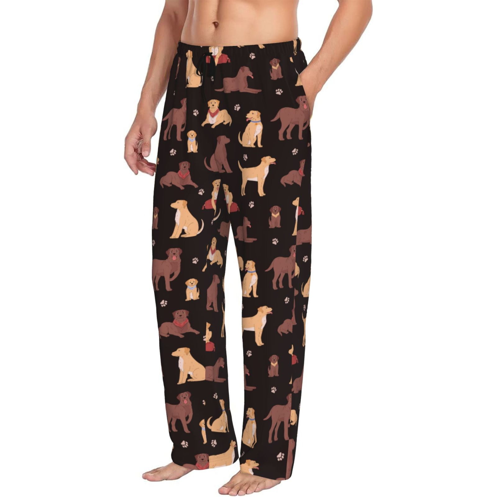 Long Pajama Pants for Men, Chocolate Labrador Retriever Dog Comfort ...