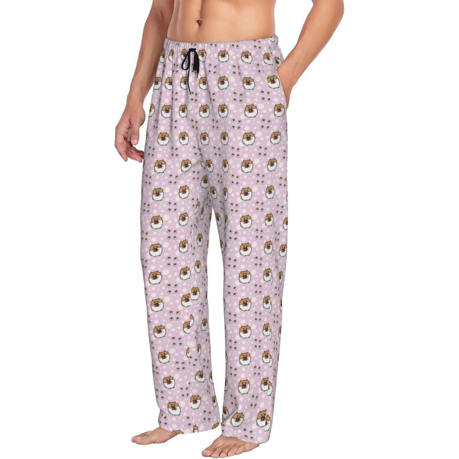 Long Pajama Pants for Men, Classic Cartoon Cute Hamster Comfort Mens ...