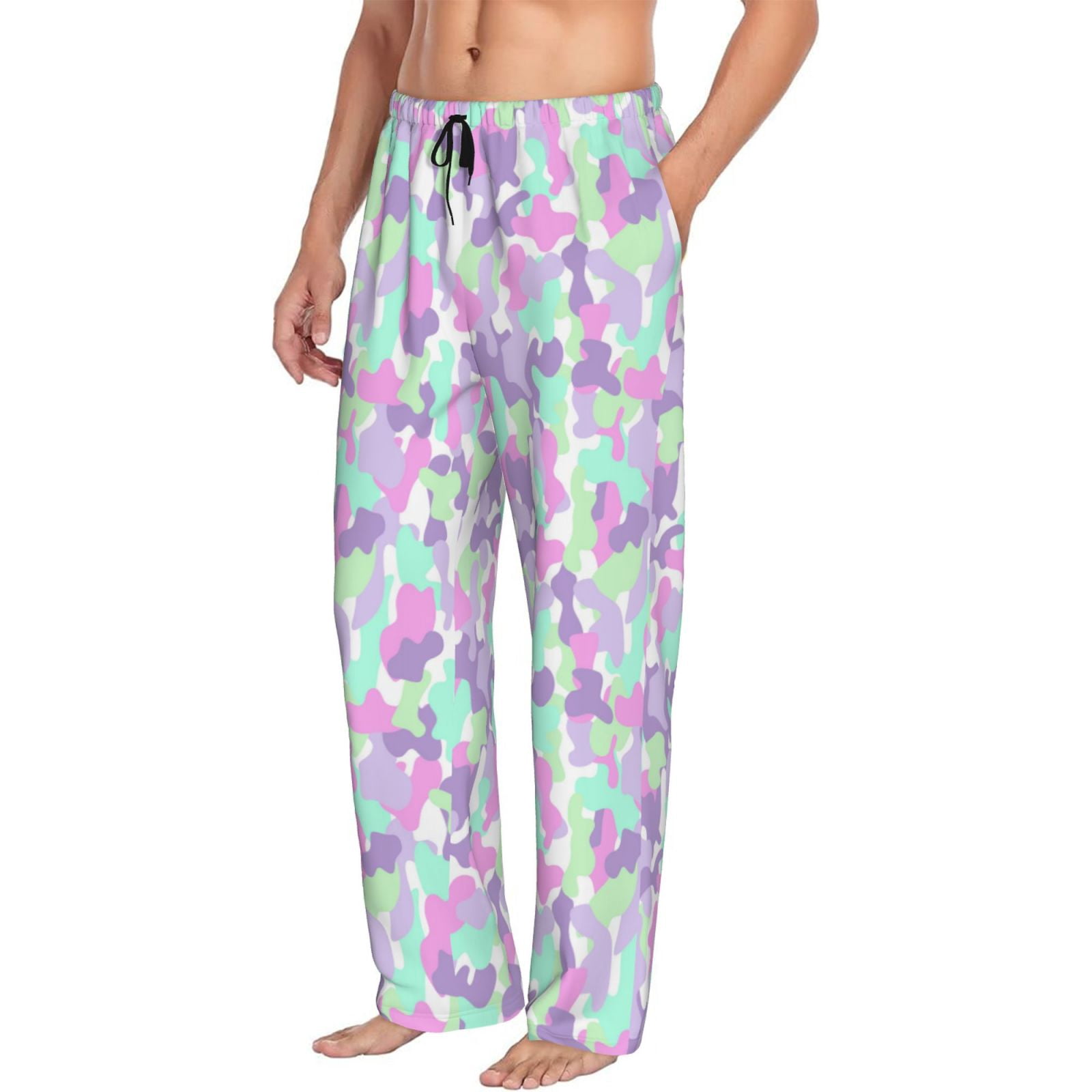 Long Pajama Pants for Men, Colourful Camouflage Comfort Mens Bottoms ...